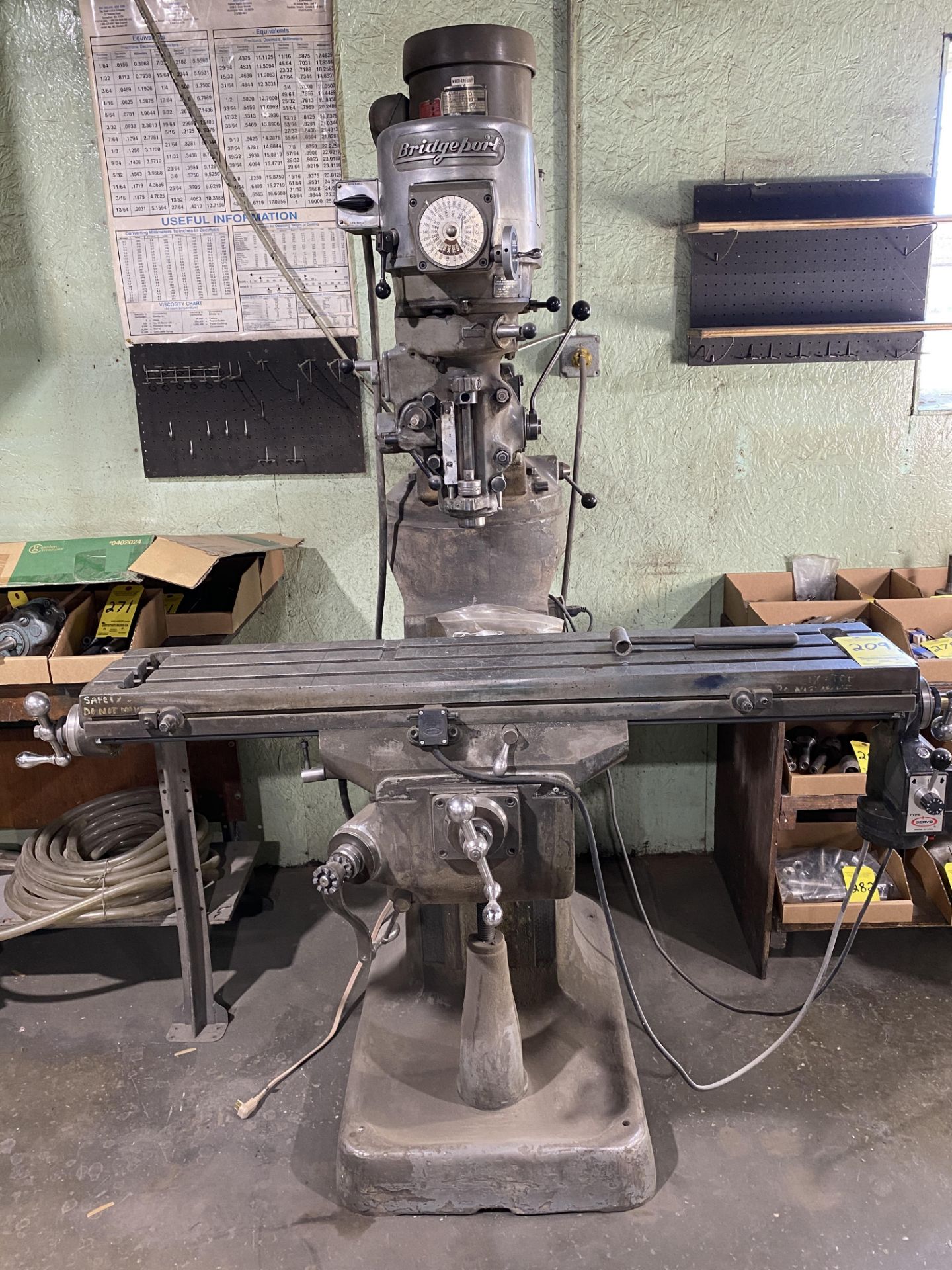 Bridgeport 1 1/2 HP Vari-Speed Vertical Mill, s/n 12BR171816, Servo ...