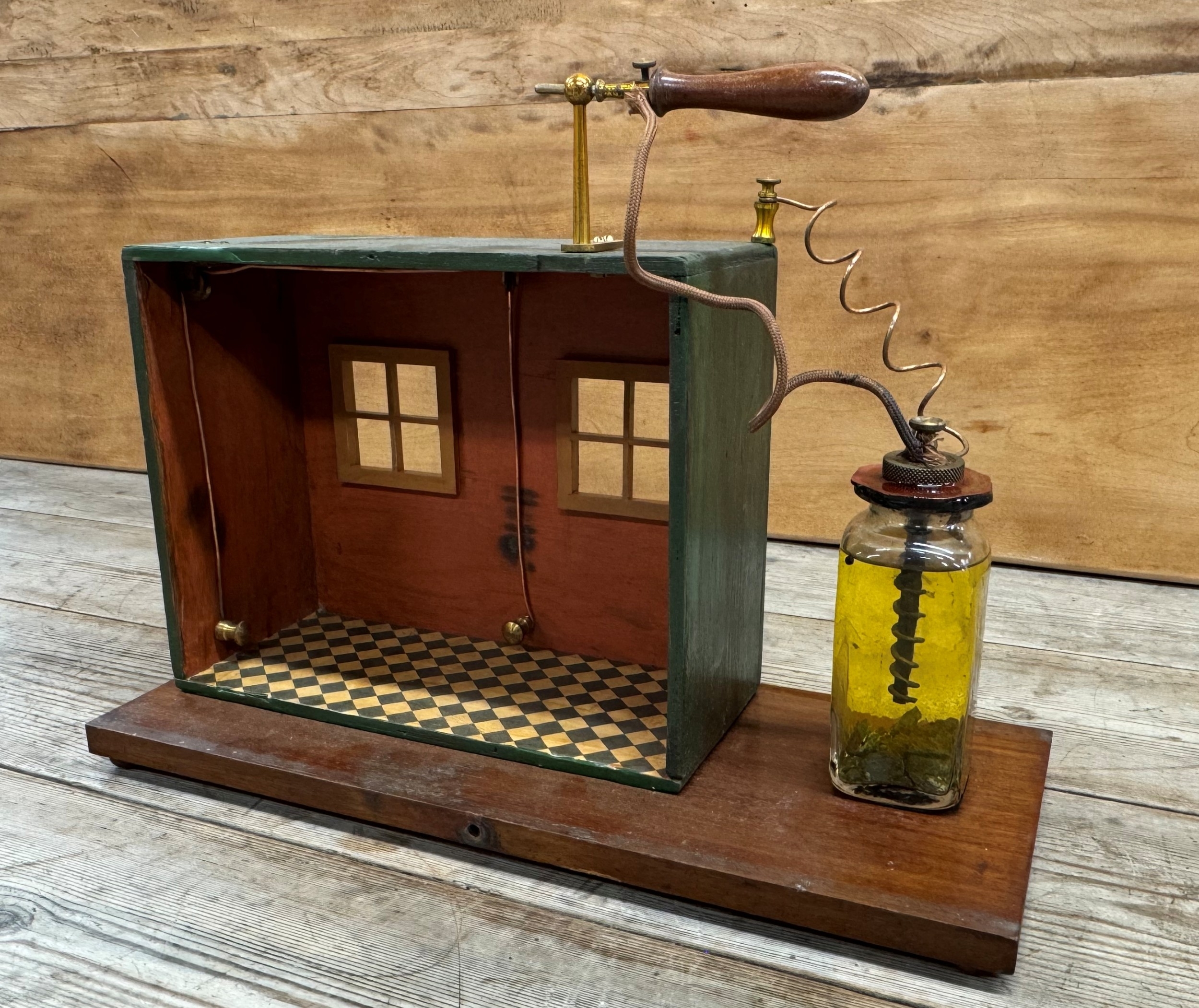 Electric shock diorama from the Oxford Science Museum, liquid filled ...