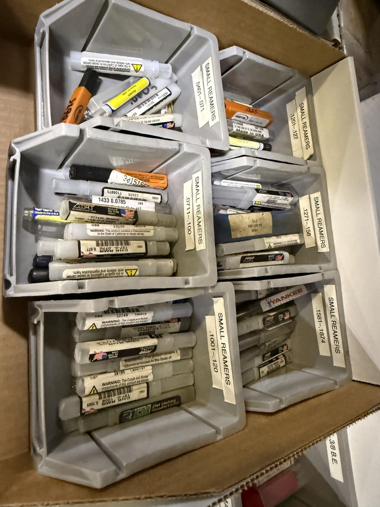 Box of Organized Small Reamers Mostly New