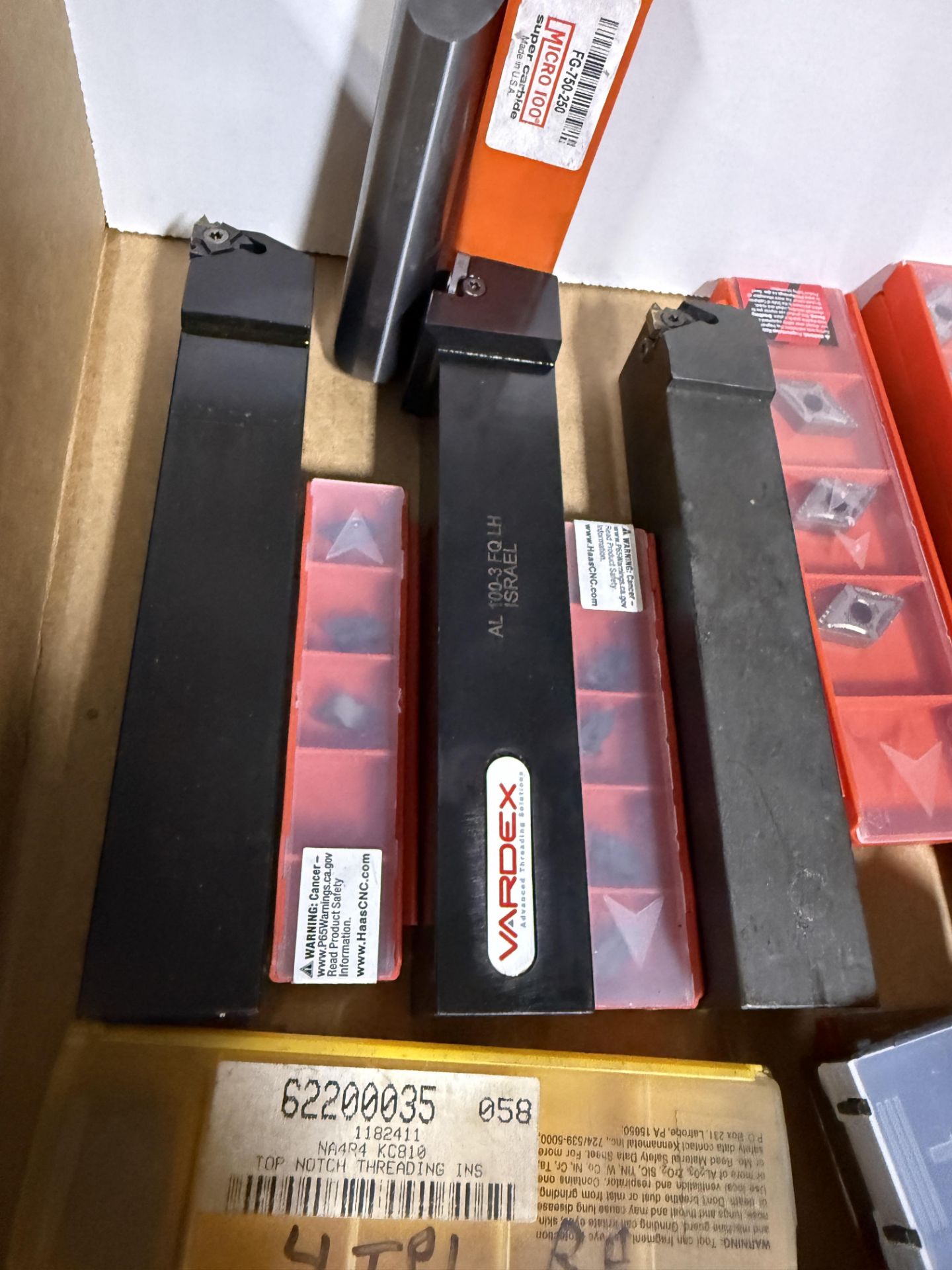 Box of Various Insert Stick Tooling With Various New Inserts