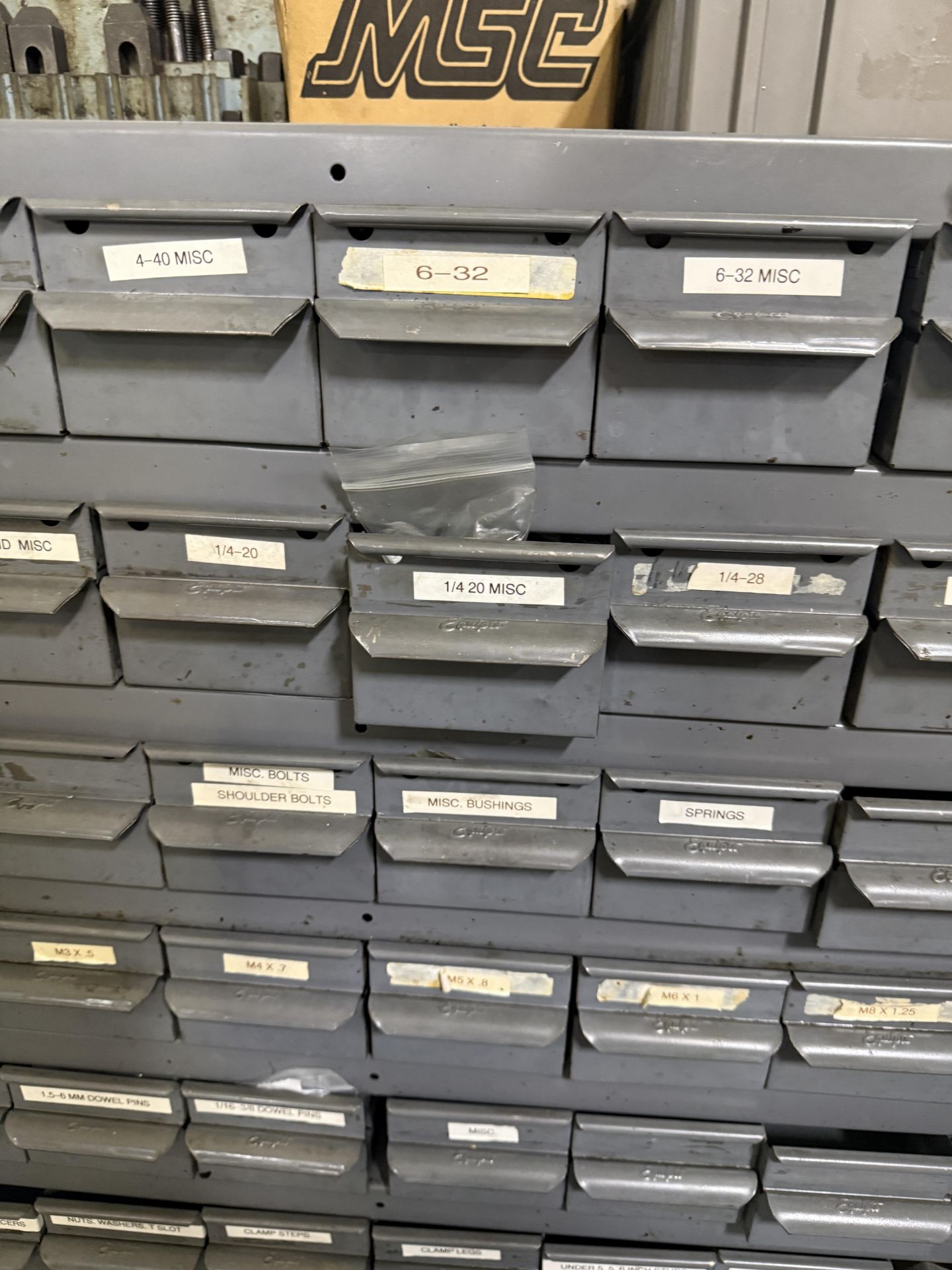 Equipto 64 Drawer Hardware Storage Organizer Full of Various Hardware