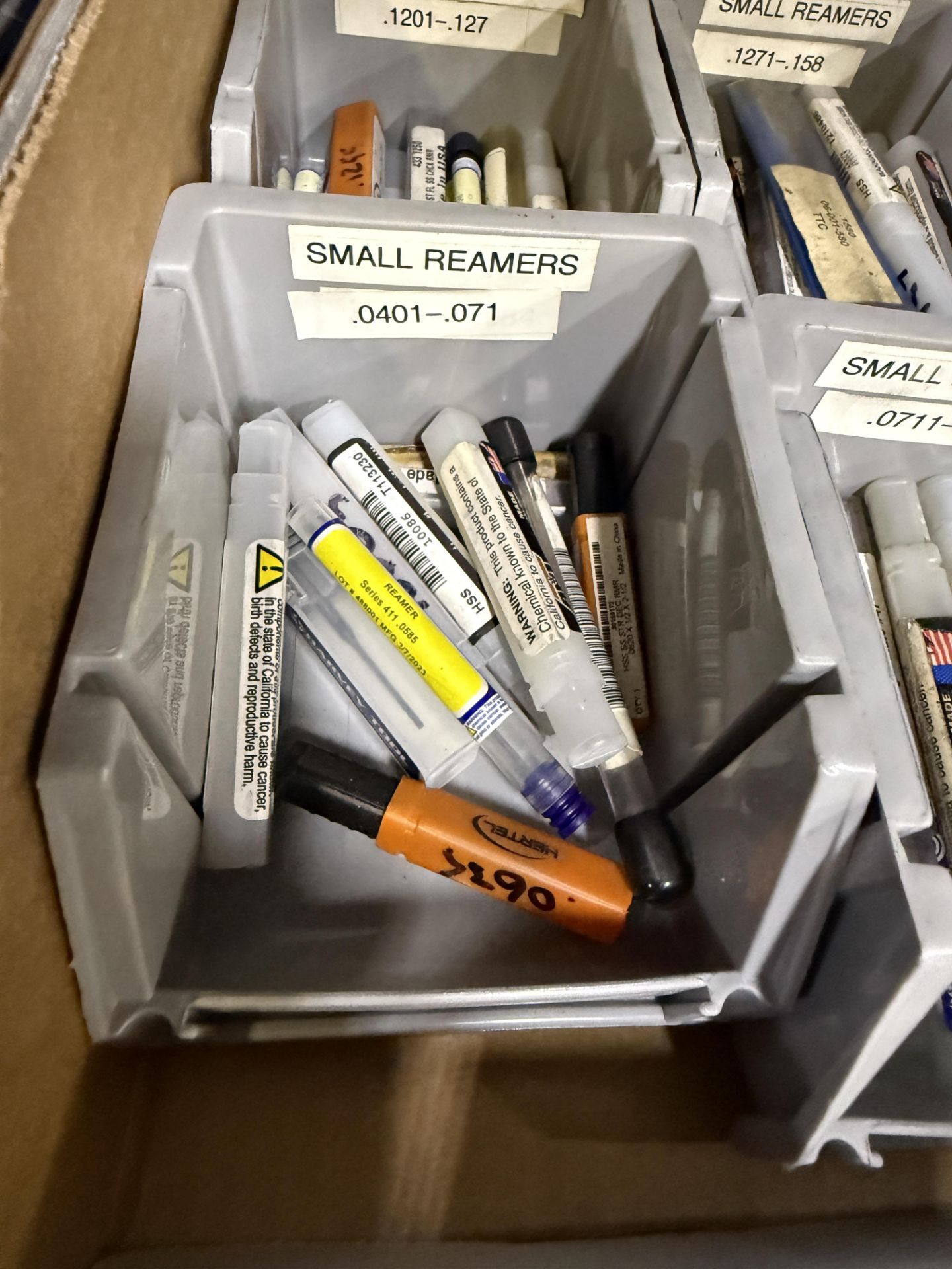 Box of Organized Small Reamers Mostly New