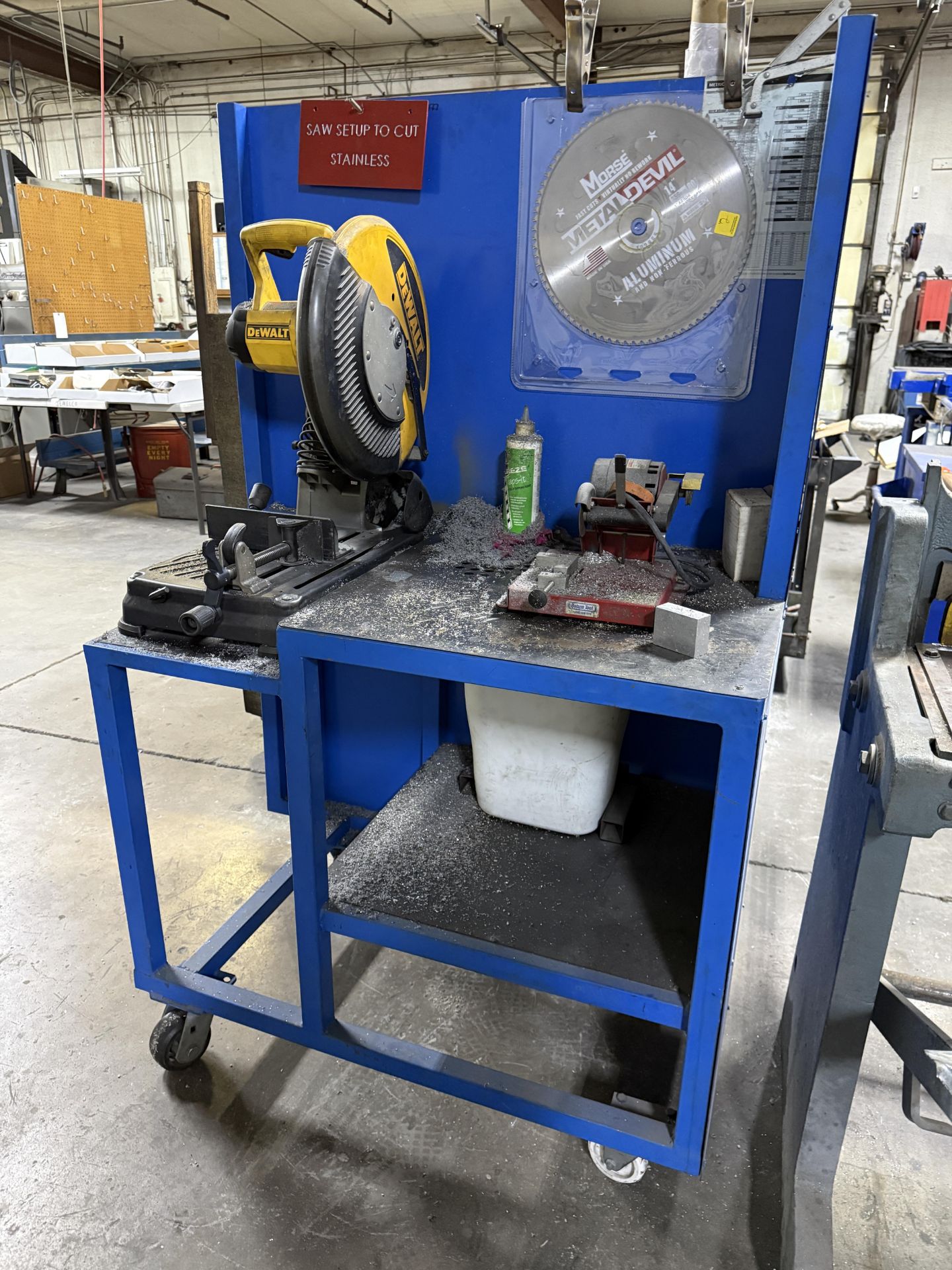 Heavy Duty 2 Tier Rolling Cutting Station With Dewalt DW872 Chop Saw ...