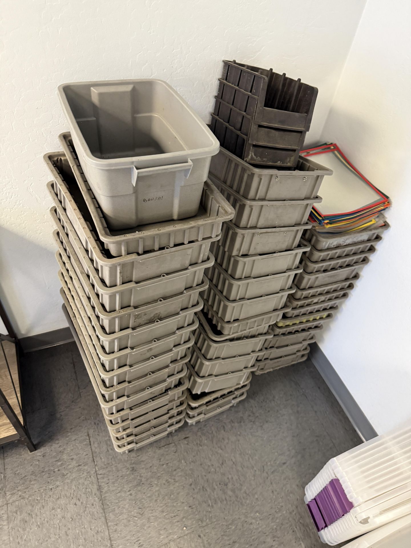 Lot of Various Plastic Storage & Job Bins