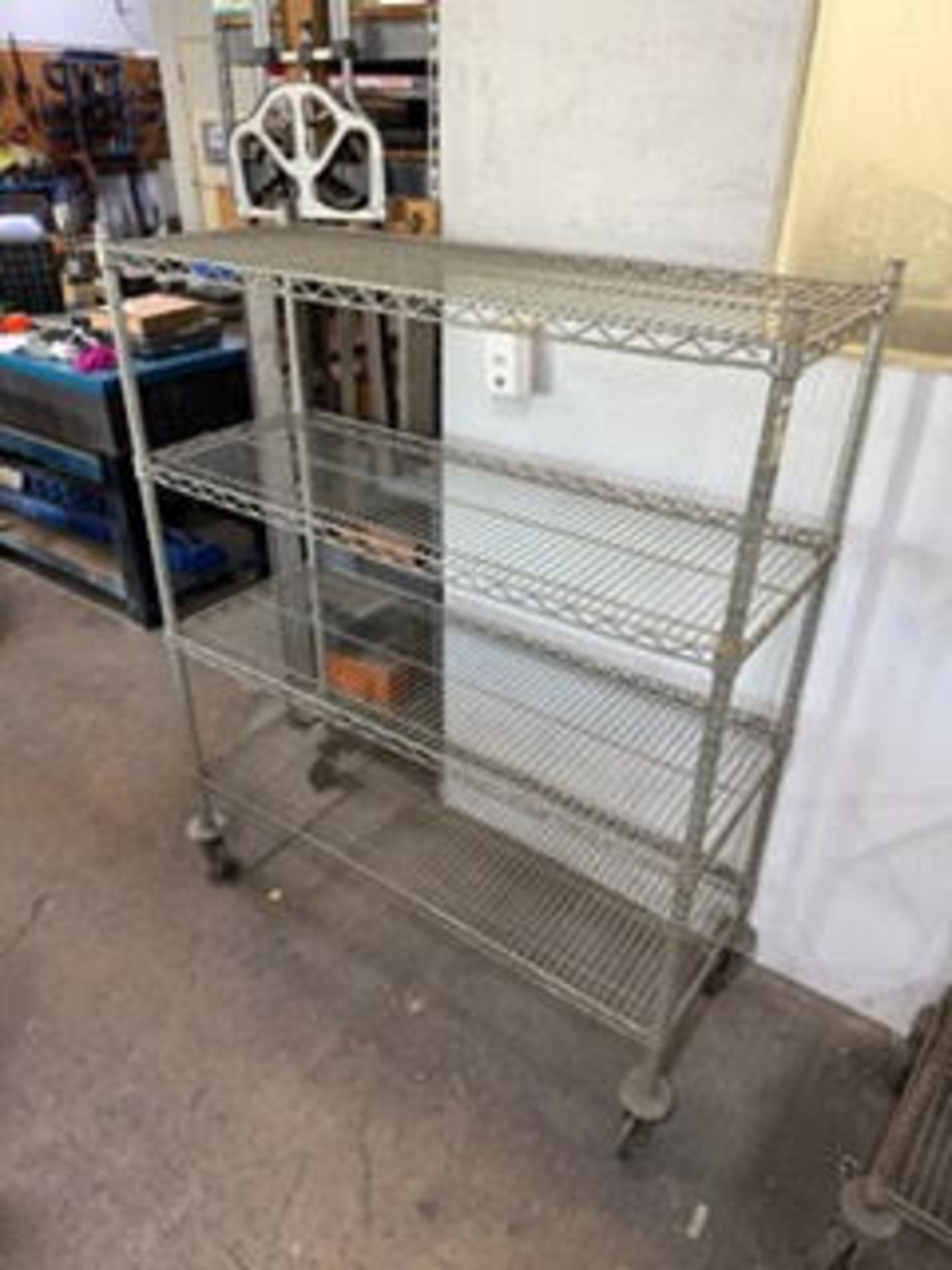 4 Tier Rolling Wire Rack 48" x 48" x 57"