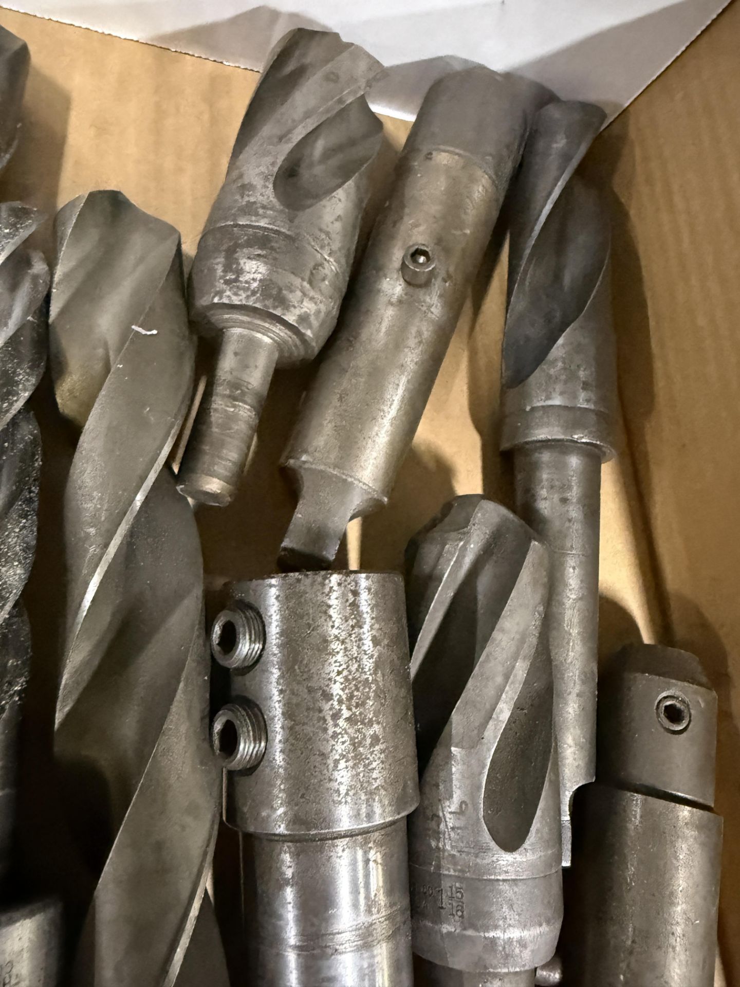 Large Box of Large Drills 2", 1", 1 1/2" & Others