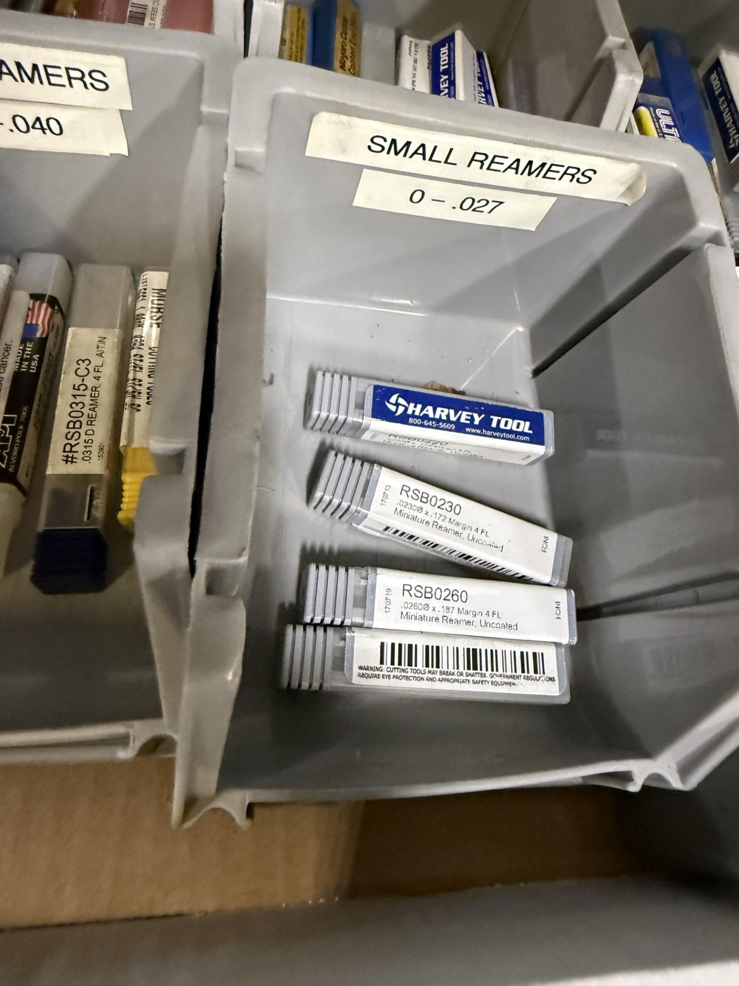 Box of Various Mostly New End Mills, Ball Mills & Reamers