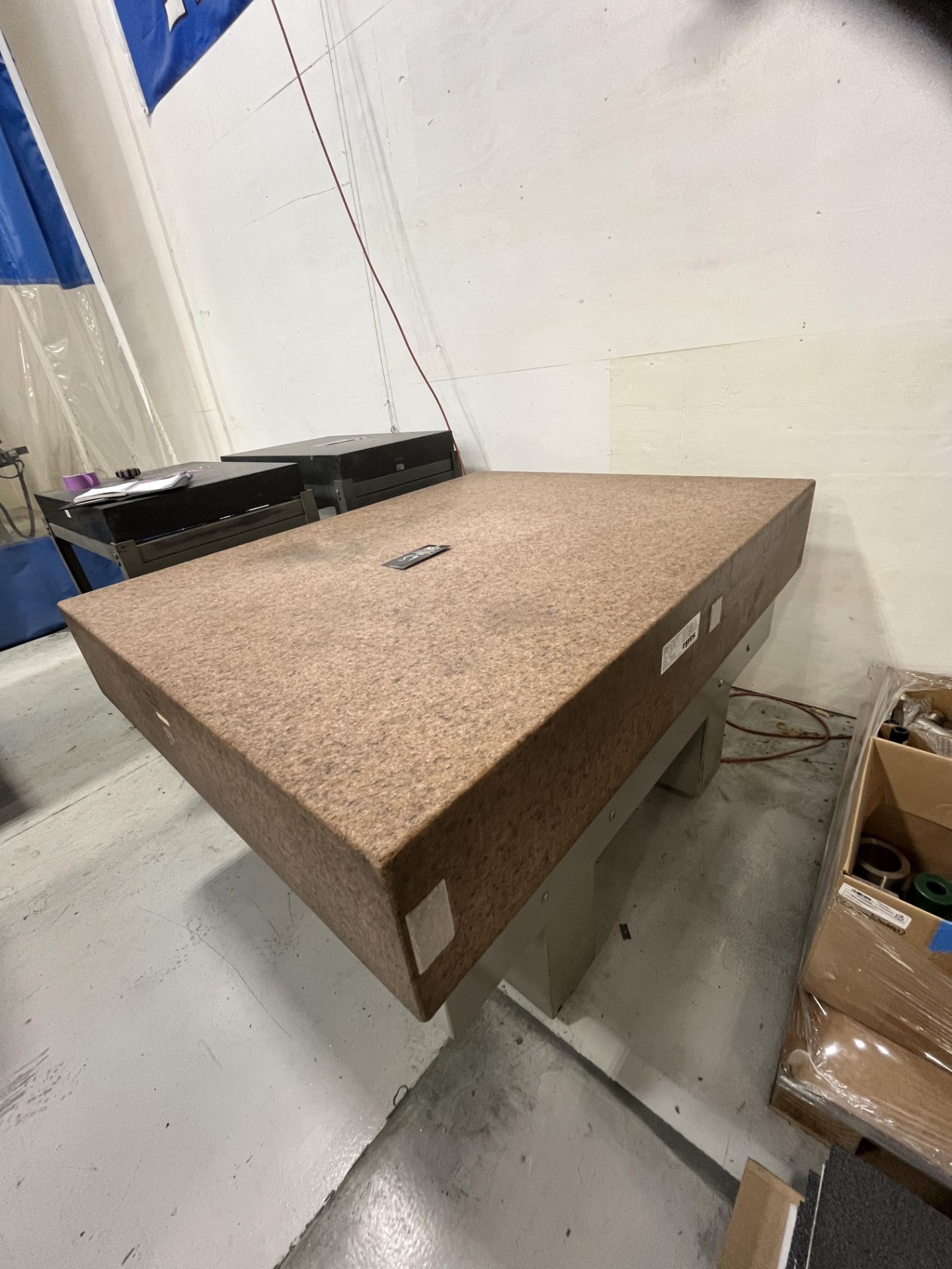 Starrett Pink Granite Inspection Table on Heavy Duty Stand, 60" x 48" x ...