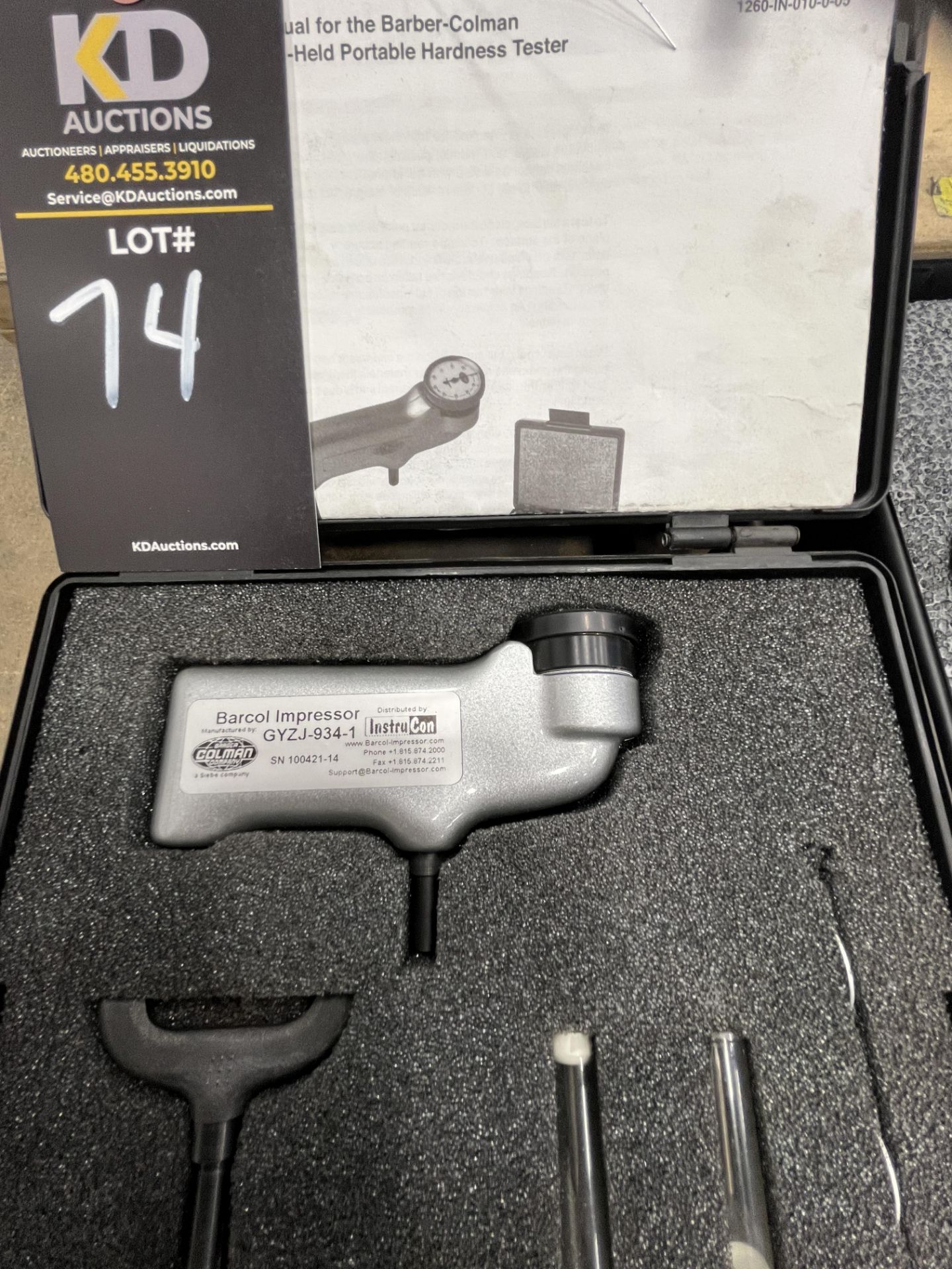 Colman Barcol Impressor Handheld Hardness Tester With Hole Gage Model ...