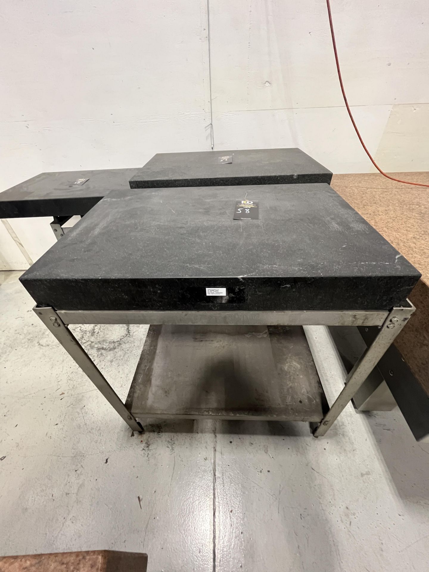 (3) Black Granite Inspection Tables on Heavy Duty Stands