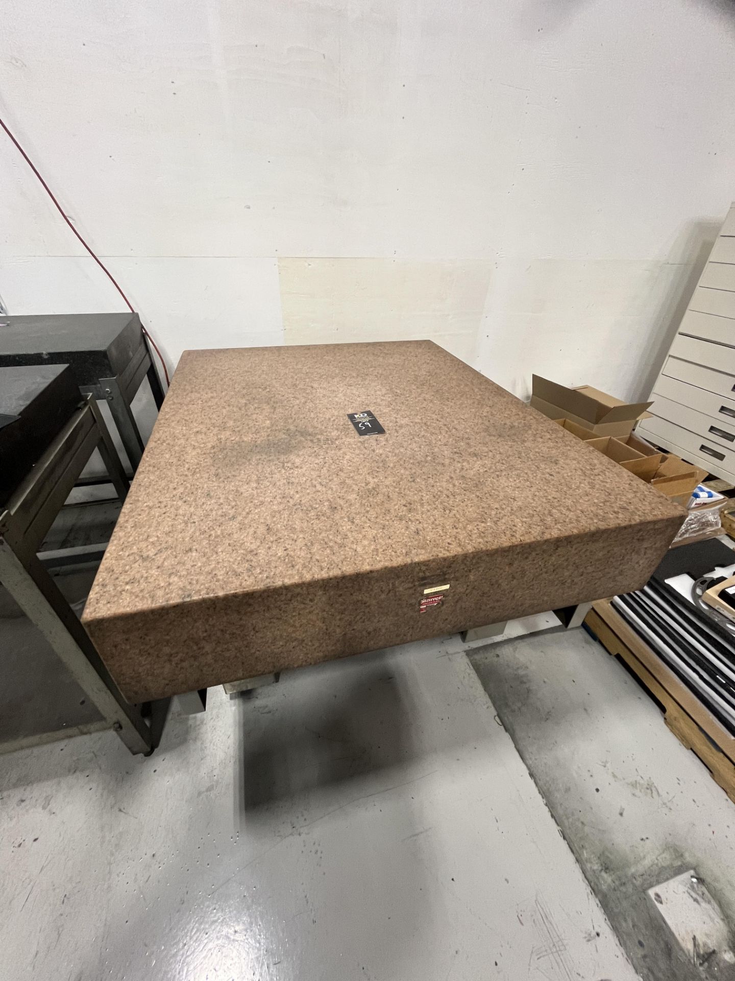 Starrett Pink Granite Inspection Table on Heavy Duty Stand, 60" x 48" x ...