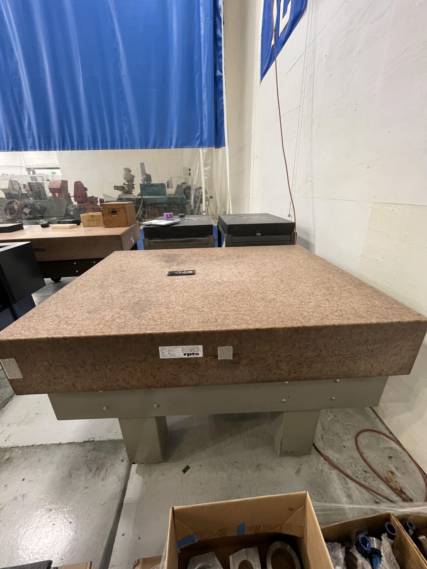 Starrett Pink Granite Inspection Table on Heavy Duty Stand, 60" x 48" x ...