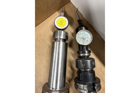 (2) CAT 40 ER 25 & ER 32 Collet Holders With Dial Indicators, Haas Pull ...