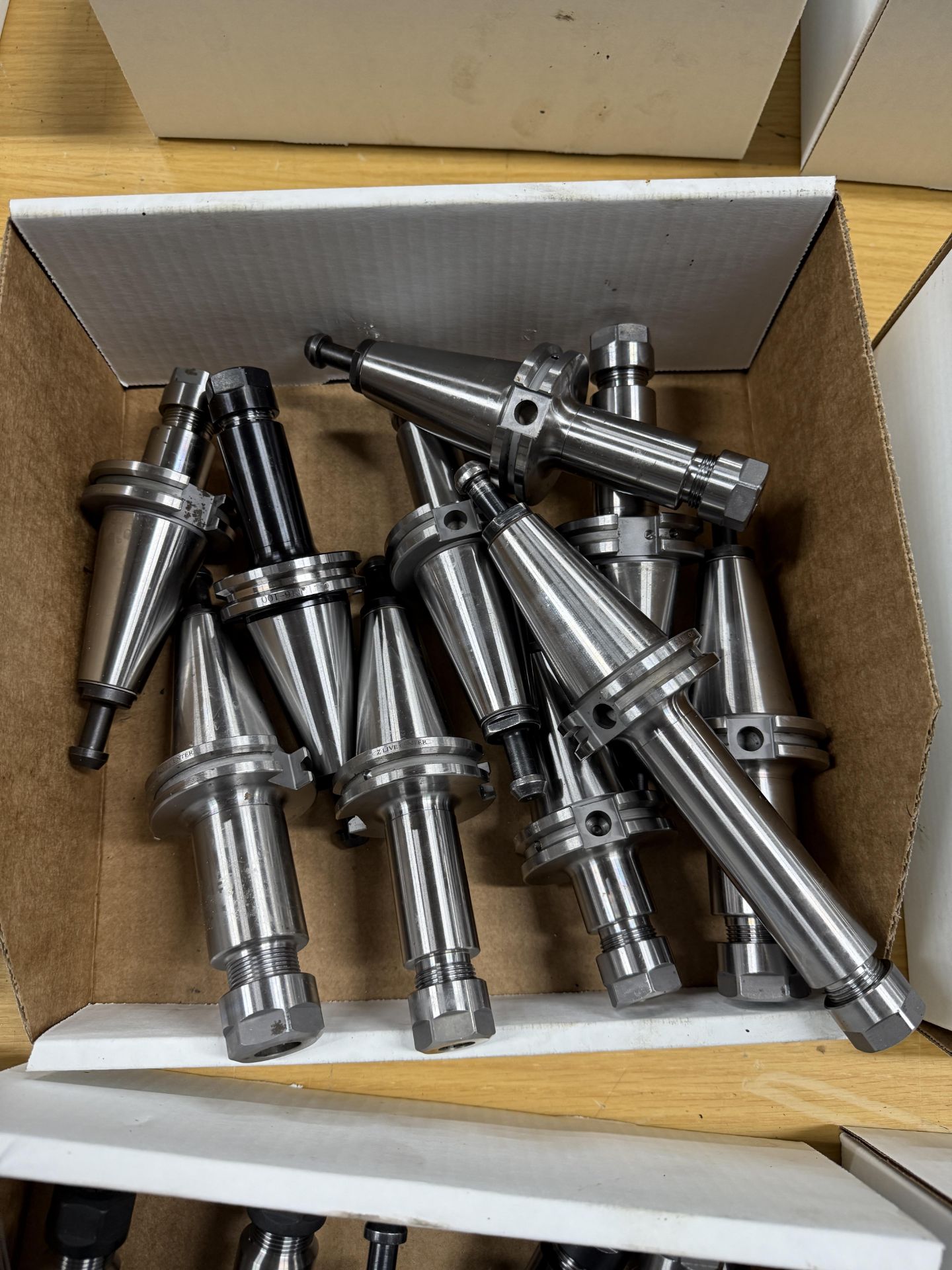 (10) CAT 40 ER-16 Tool Holders Z Live Center, Mori Seiki Pull Studs