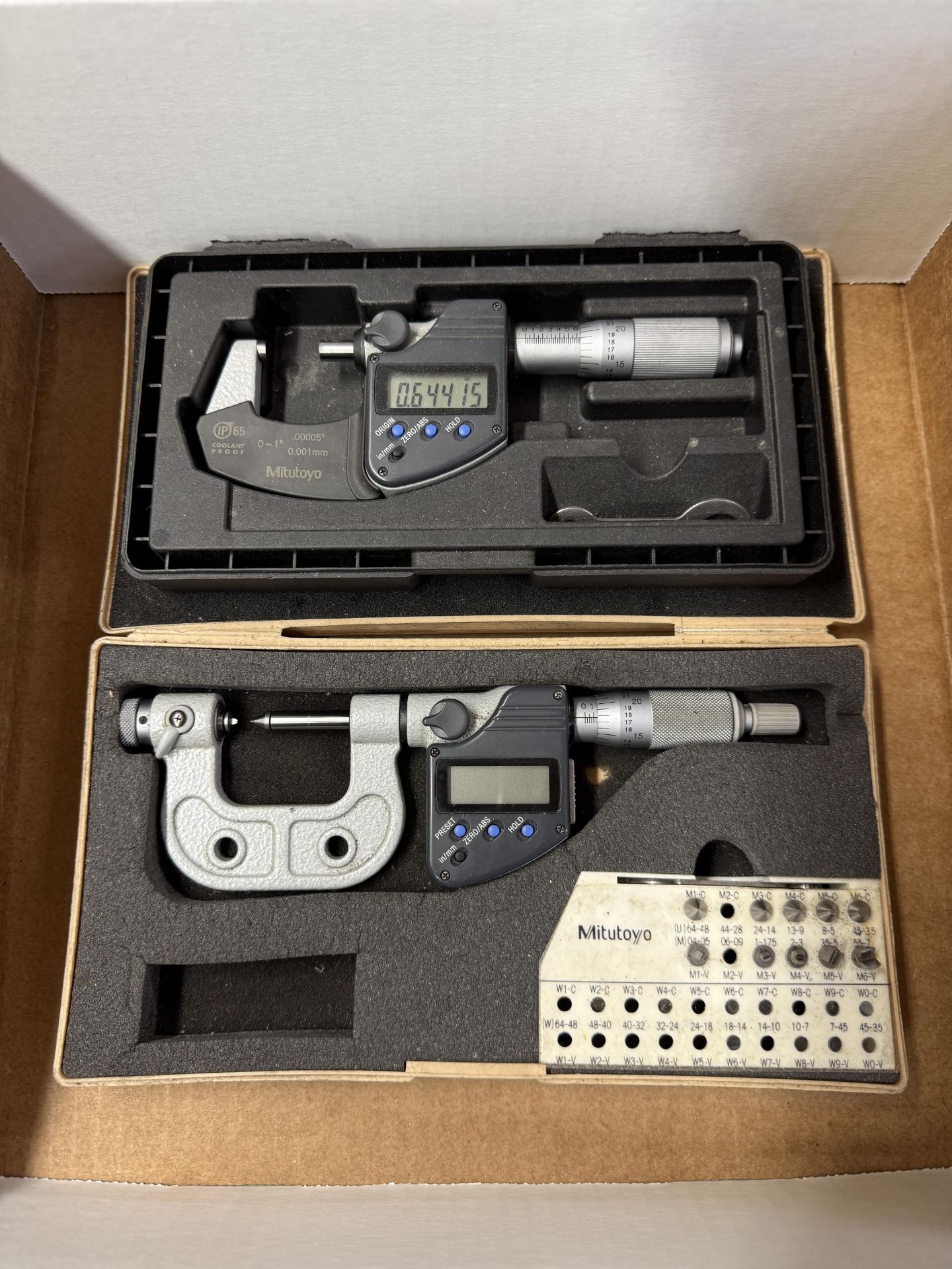 Digital Mitutoyo Thread Micrometer With Multiple Pitches # 326-351-10 ...