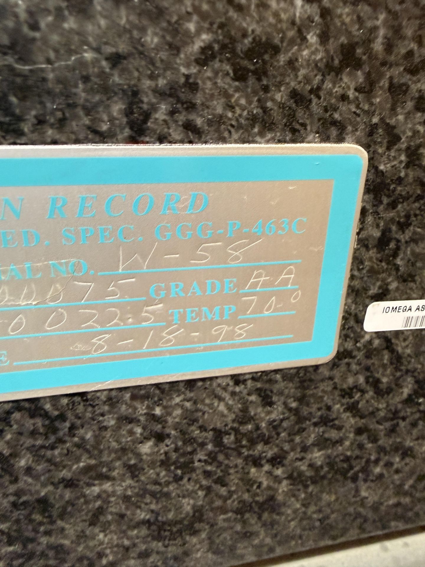 Standridge Black Granite Surface Plate On Heavy Duty Cart Grade AA 36 ...