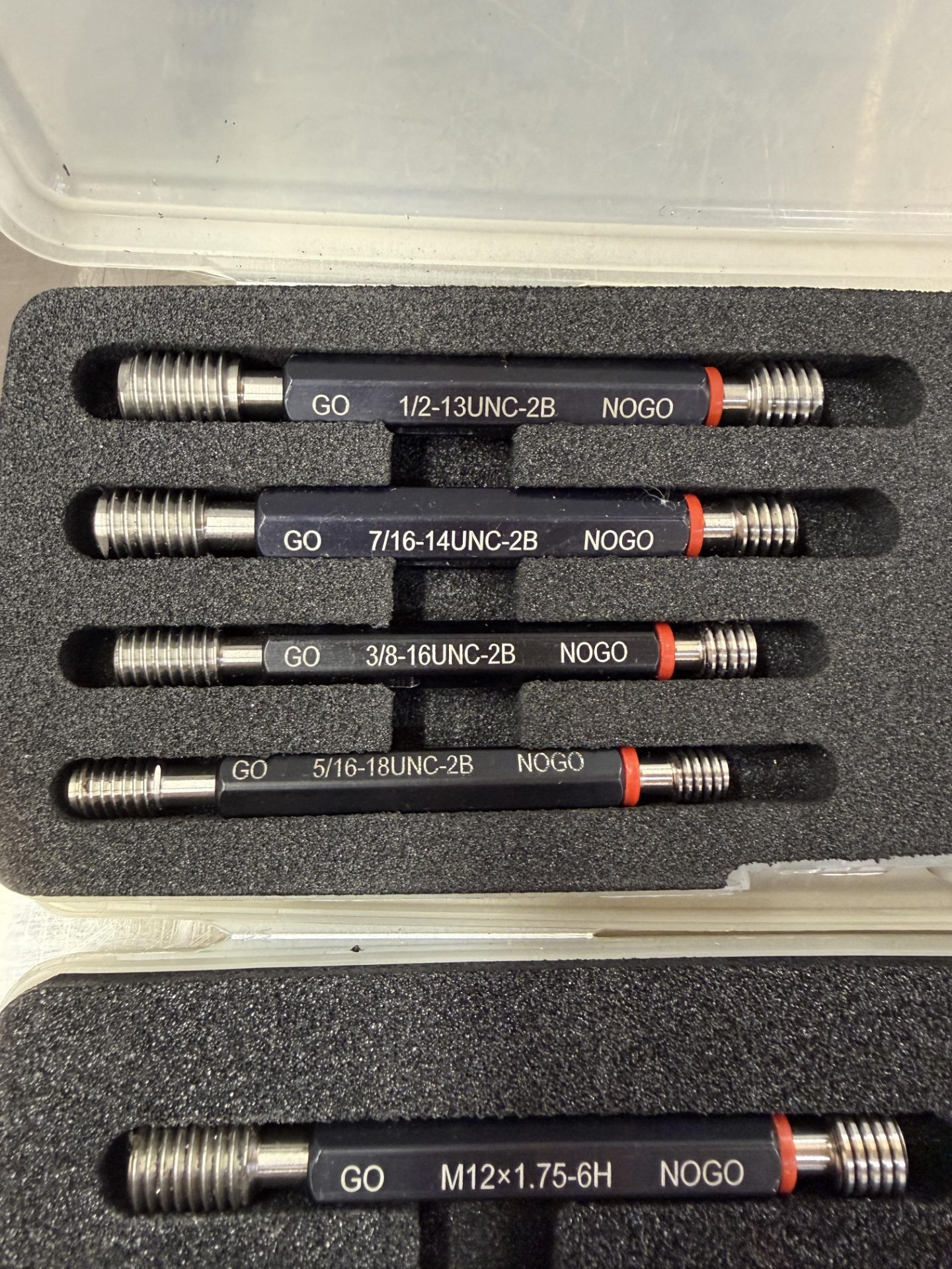 Box Of Various Size Go & No Go Thread Gages (see photos for more details)