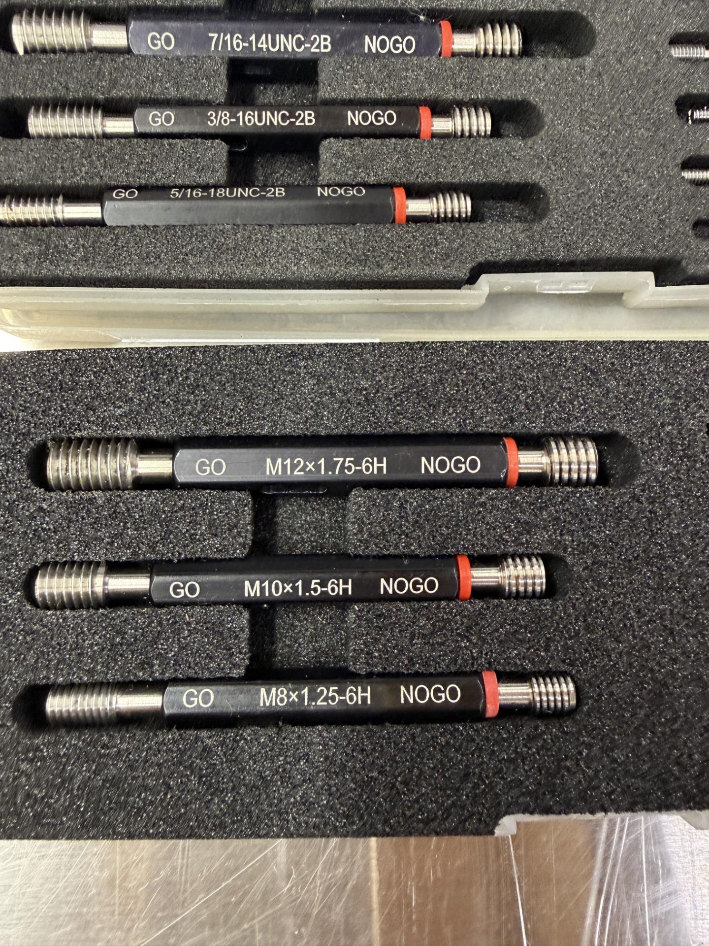 Box Of Various Size Go & No Go Thread Gages (see photos for more details)