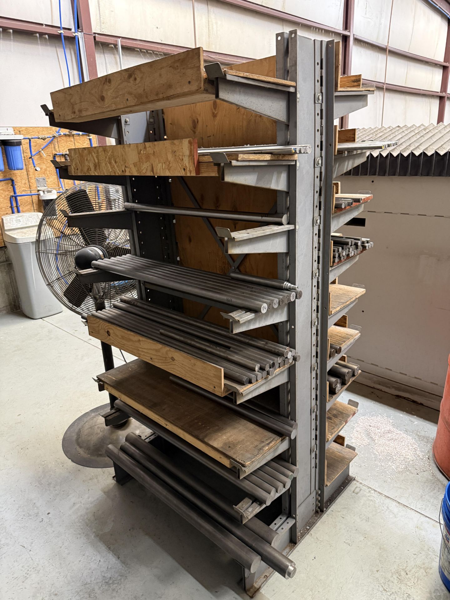 17 Tier Material Rack Full of Steel & Aluminum Bar Stock Various ...
