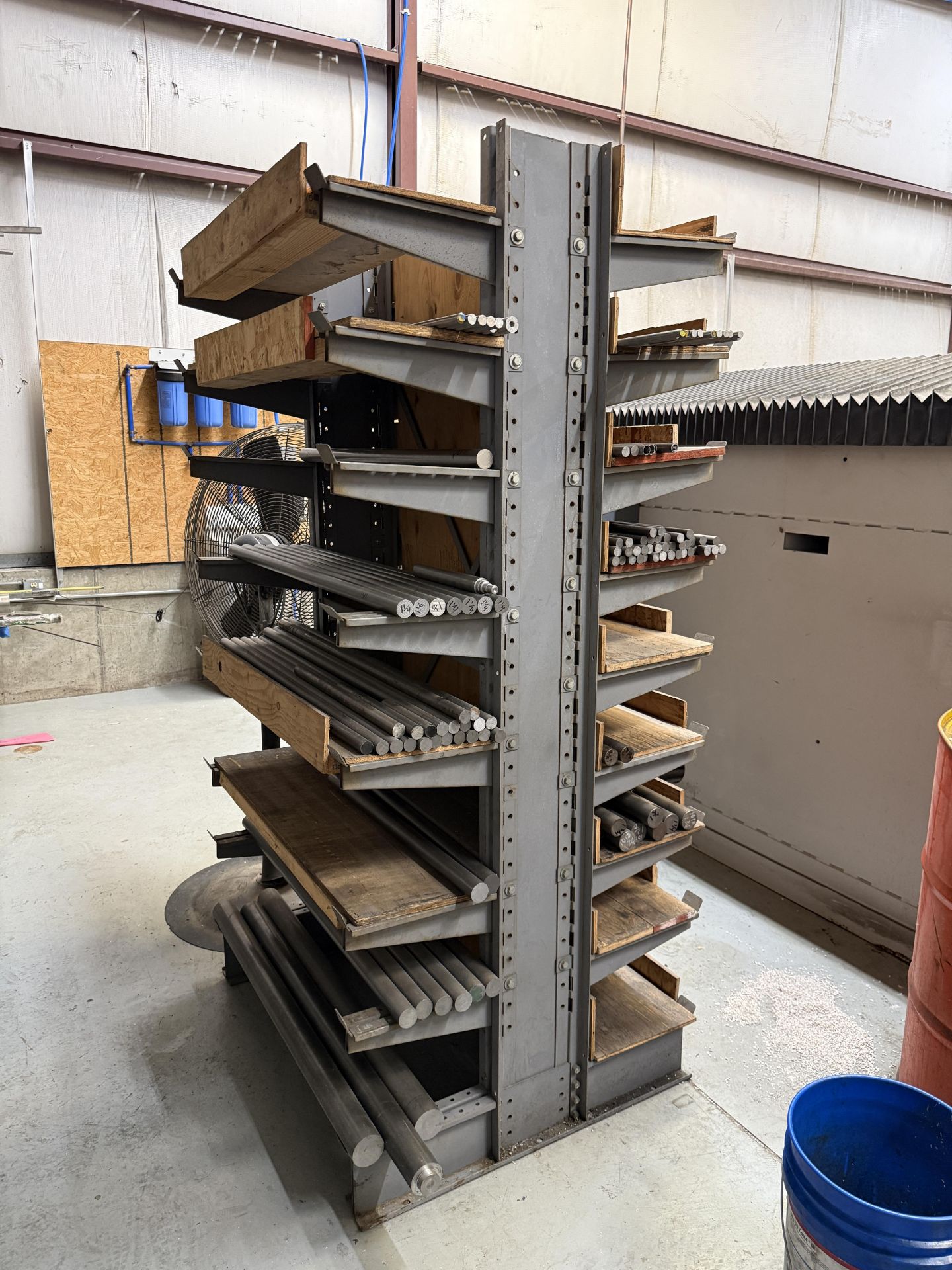 17 Tier Material Rack Full of Steel & Aluminum Bar Stock Various ...