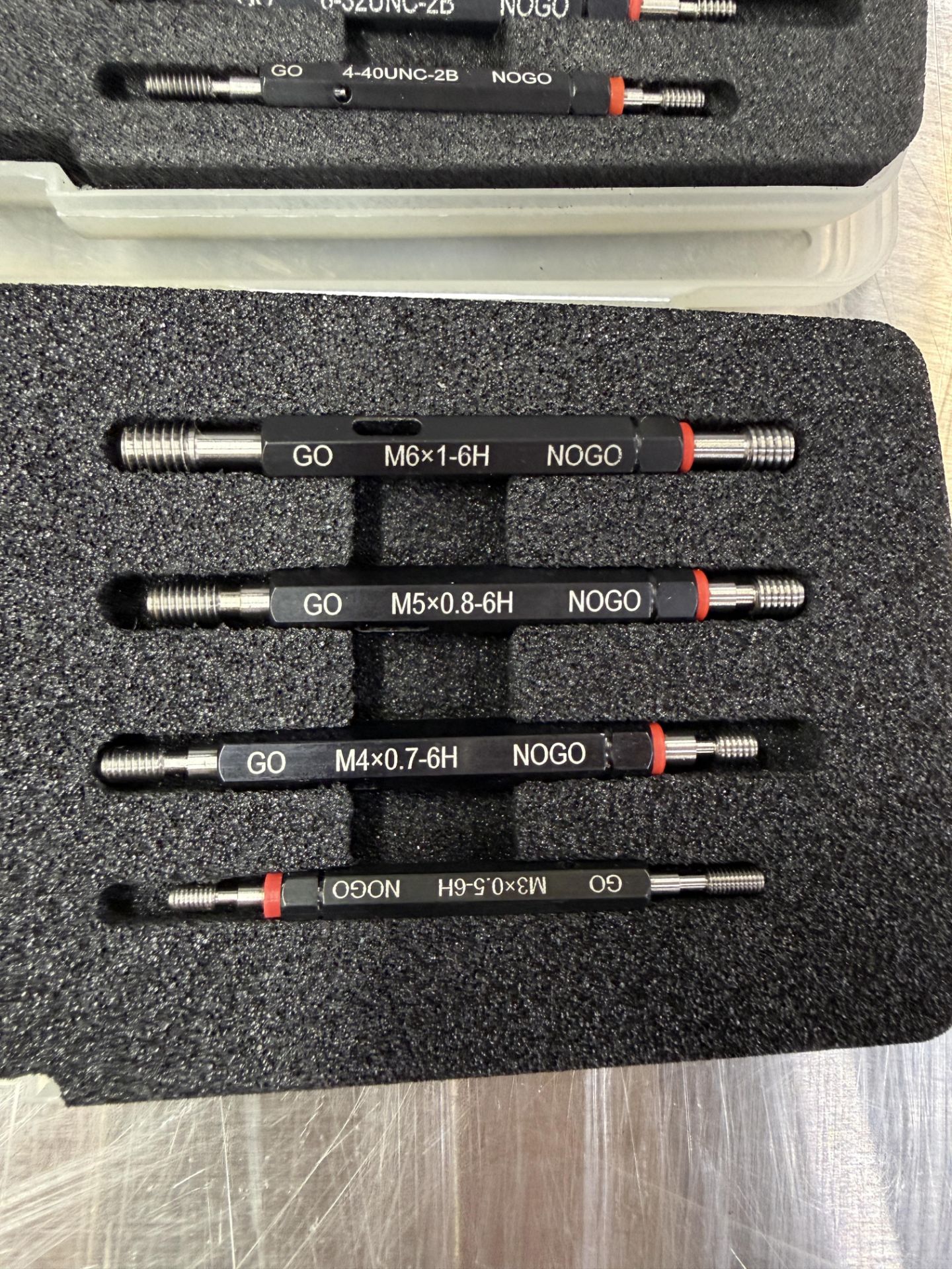 Box Of Various Size Go & No Go Thread Gages (see photos for more details)