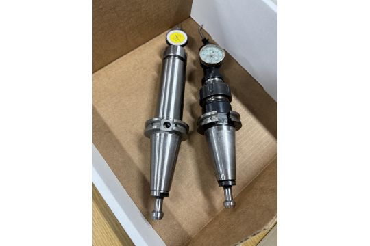 (2) CAT 40 ER 25 & ER 32 Collet Holders With Dial Indicators, Haas Pull ...