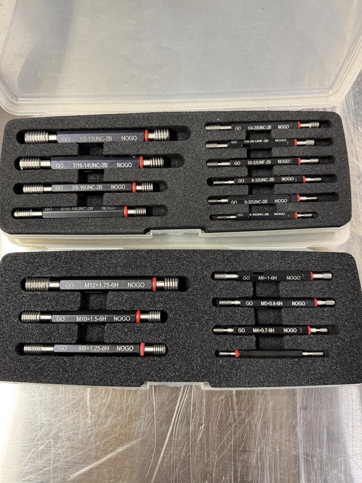 Box Of Various Size Go & No Go Thread Gages (see photos for more details)