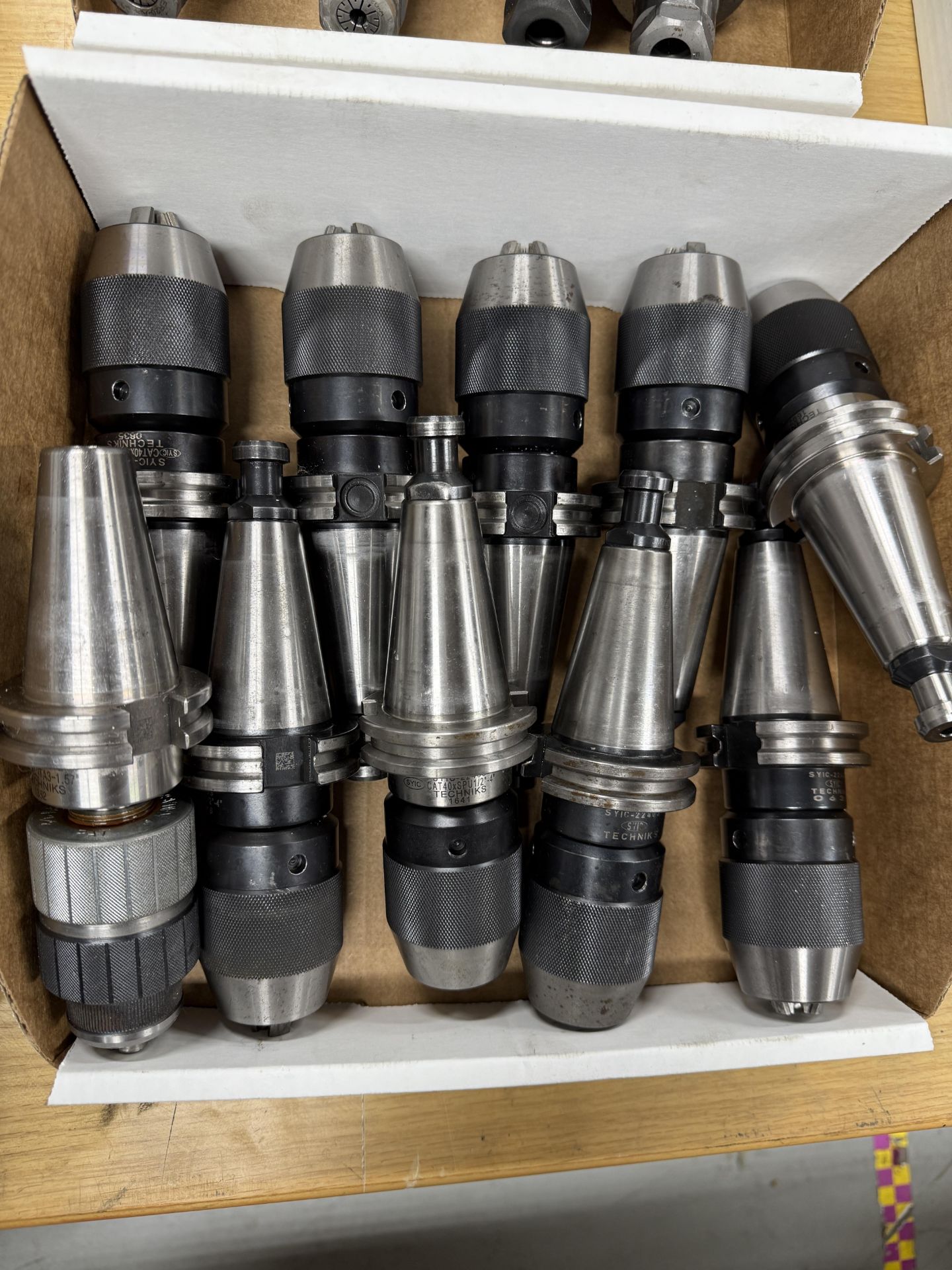 (10) CAT 40 Jacob Chuck Style Tool Holders Techniks With Doosan Pull Studs