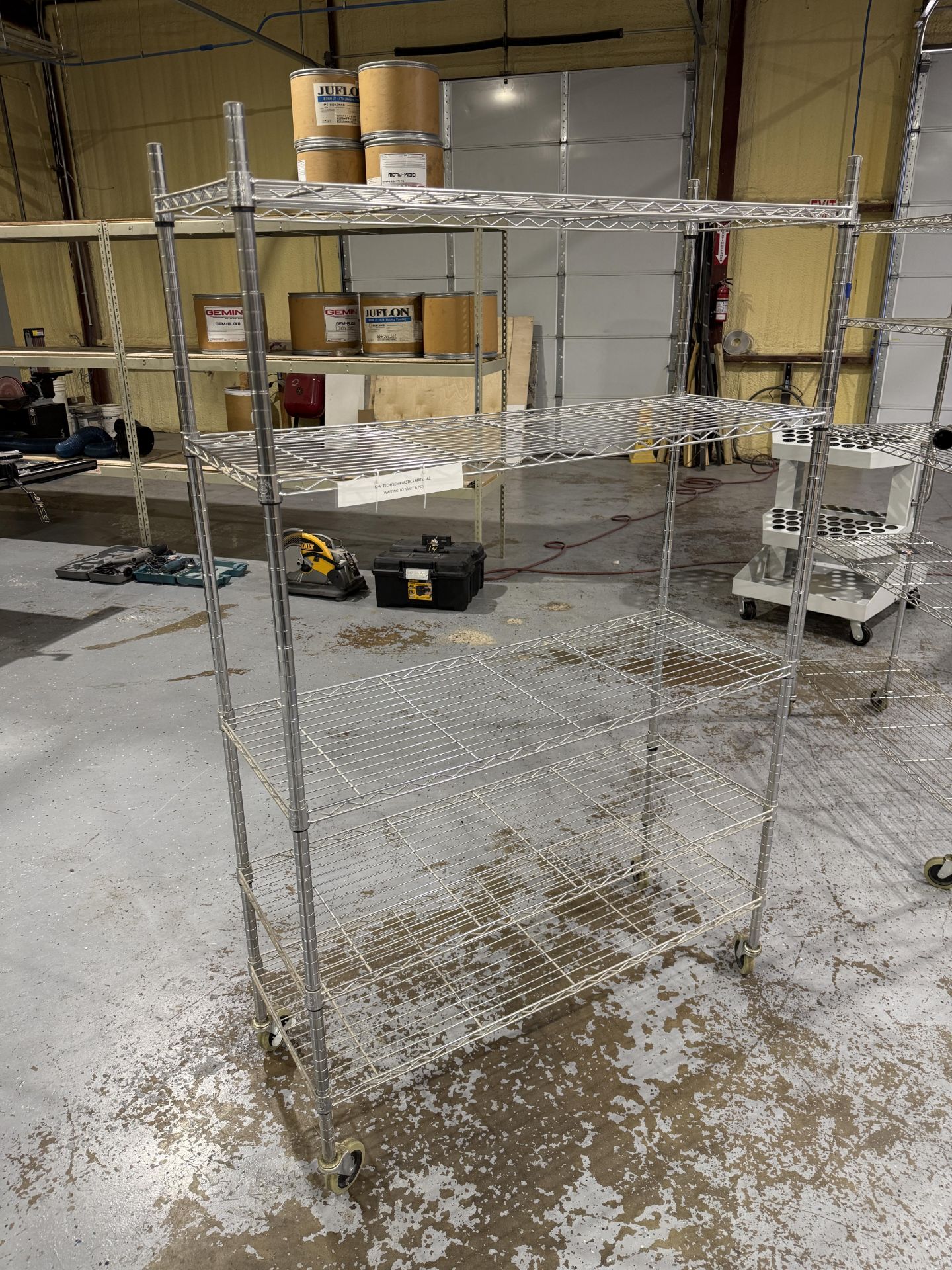 5 Tier Heavy Duty Rolling Wire Rack 48" x 18" x 73 1/2"