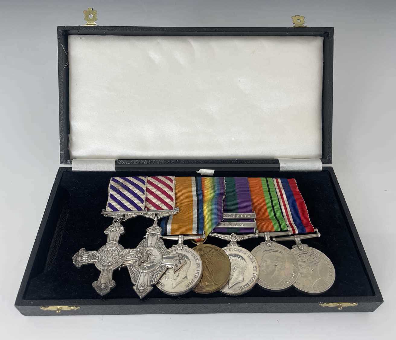 A Great War and WWII DFC and AFC military medal group of seven awarded ...