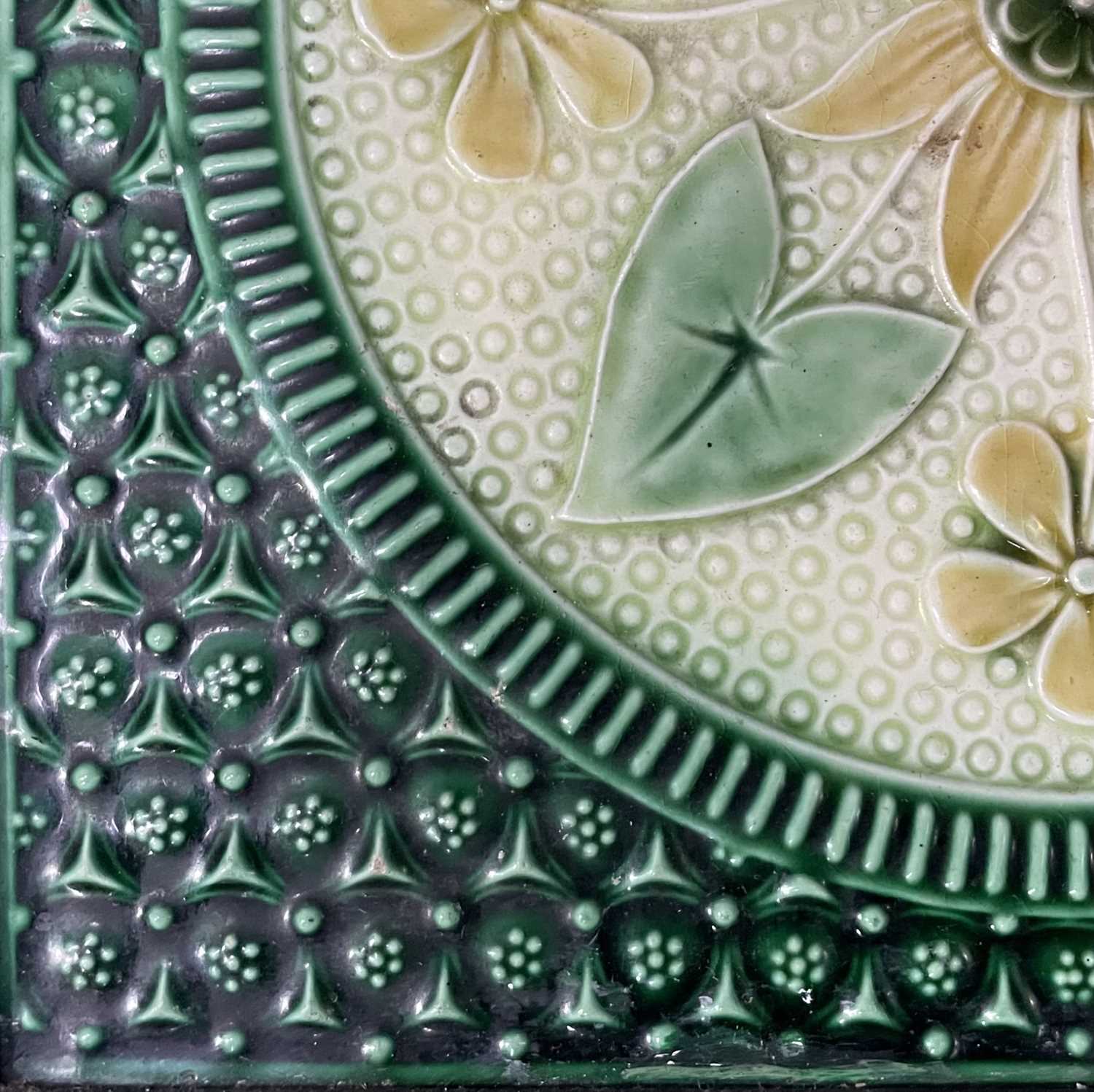 Copeland, a large Aesthetic Movement majolica relief moulded tile ...