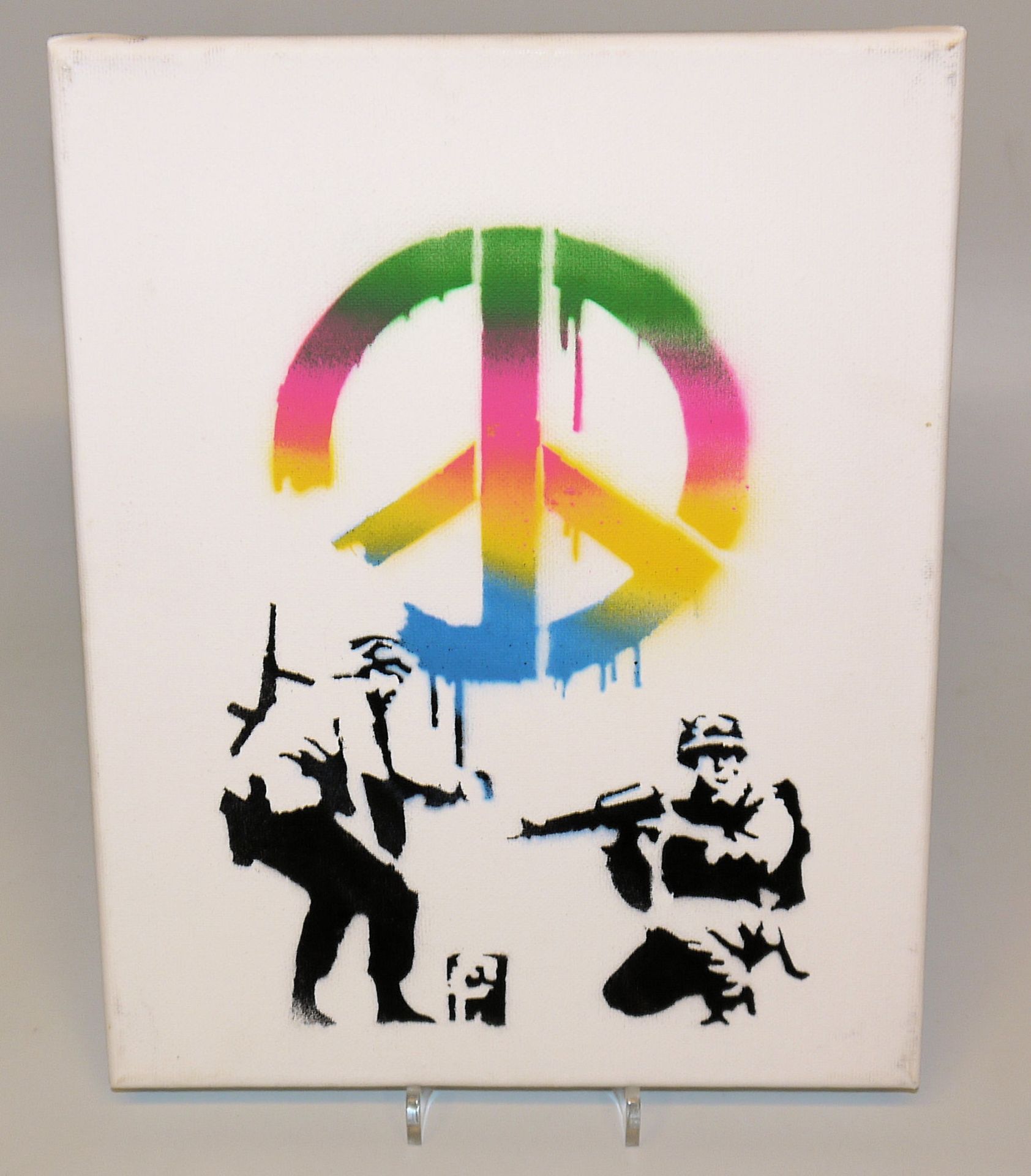 Banksy, Dismal Canvas, Peace Soldiers, Dismaland, Pochoir von ...