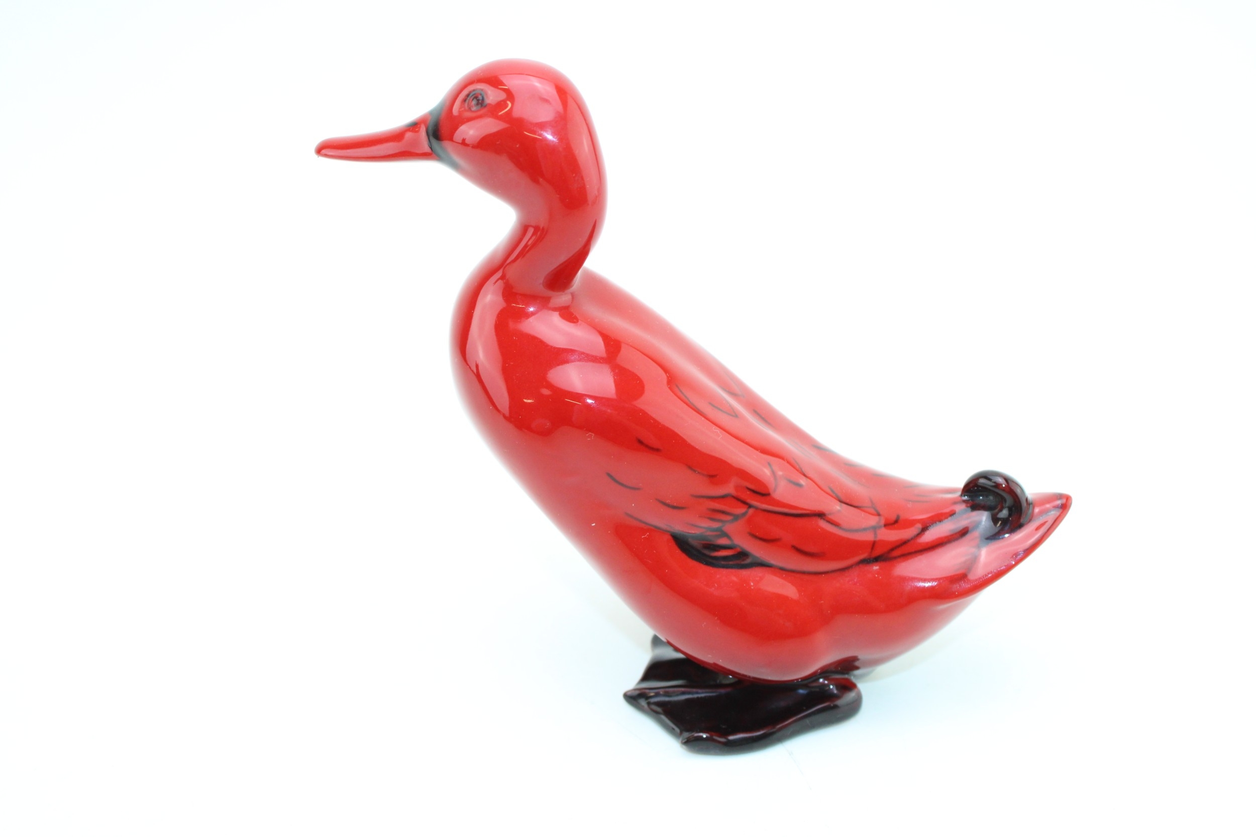 Royal Doulton flambe duck, 15cm tall. In good condition with no obvious ...