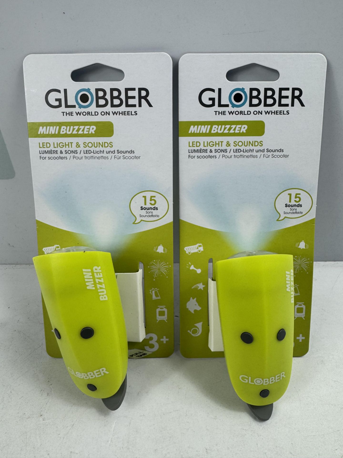 RRP £26 - X2 GLOBBER MINI BUZZER WITH LED HEADLIGHT FOR SCOOTERS ...