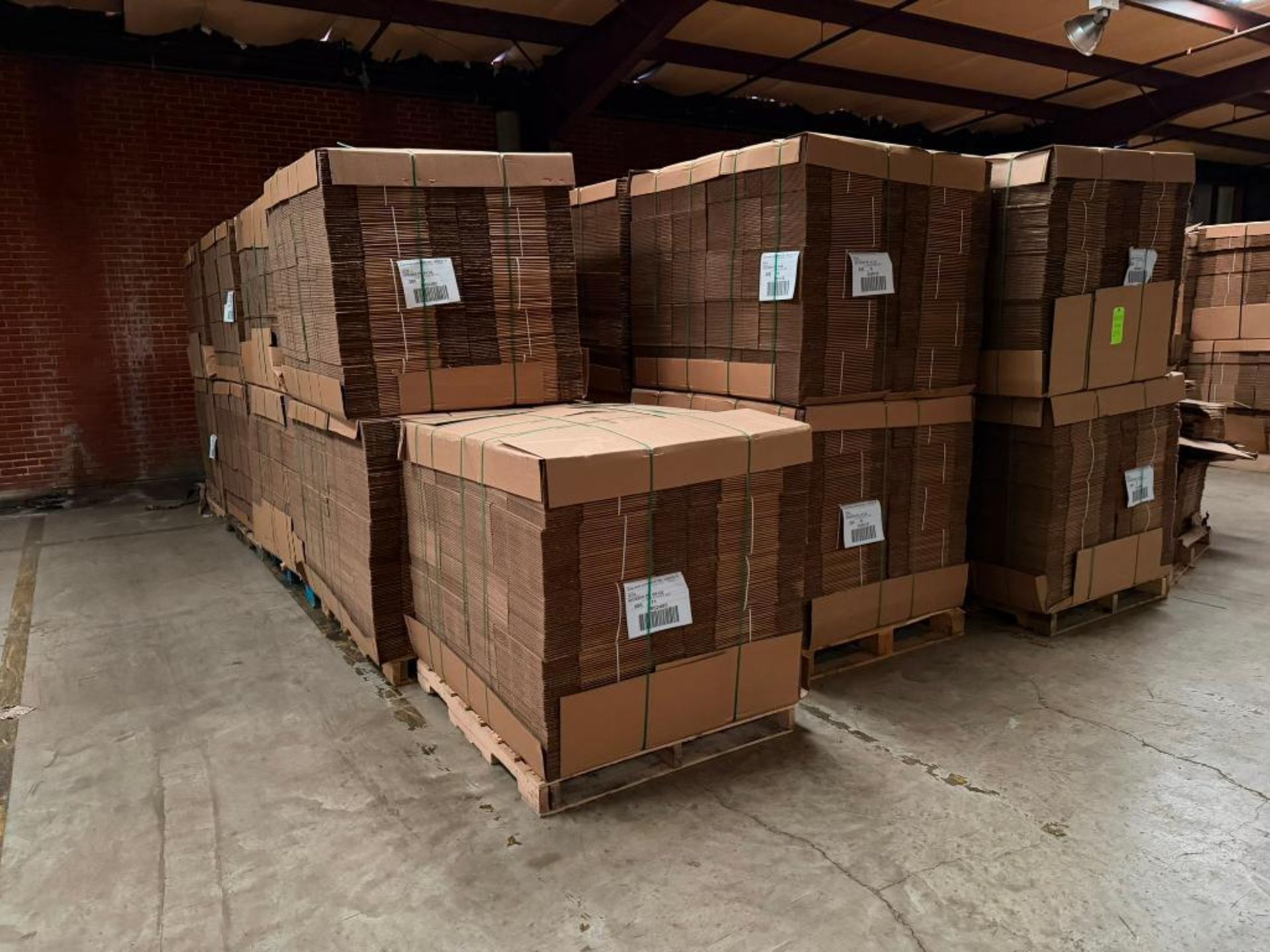Lot of Approximately Twenty-Eight (28) Bundles of New Corrugated Boxes ...