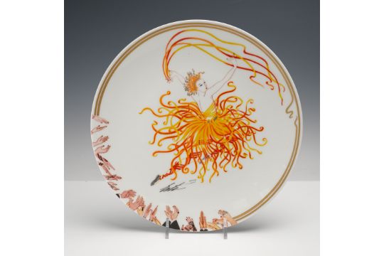 A limited edition porcelain collector's plate designed after Erte's ...