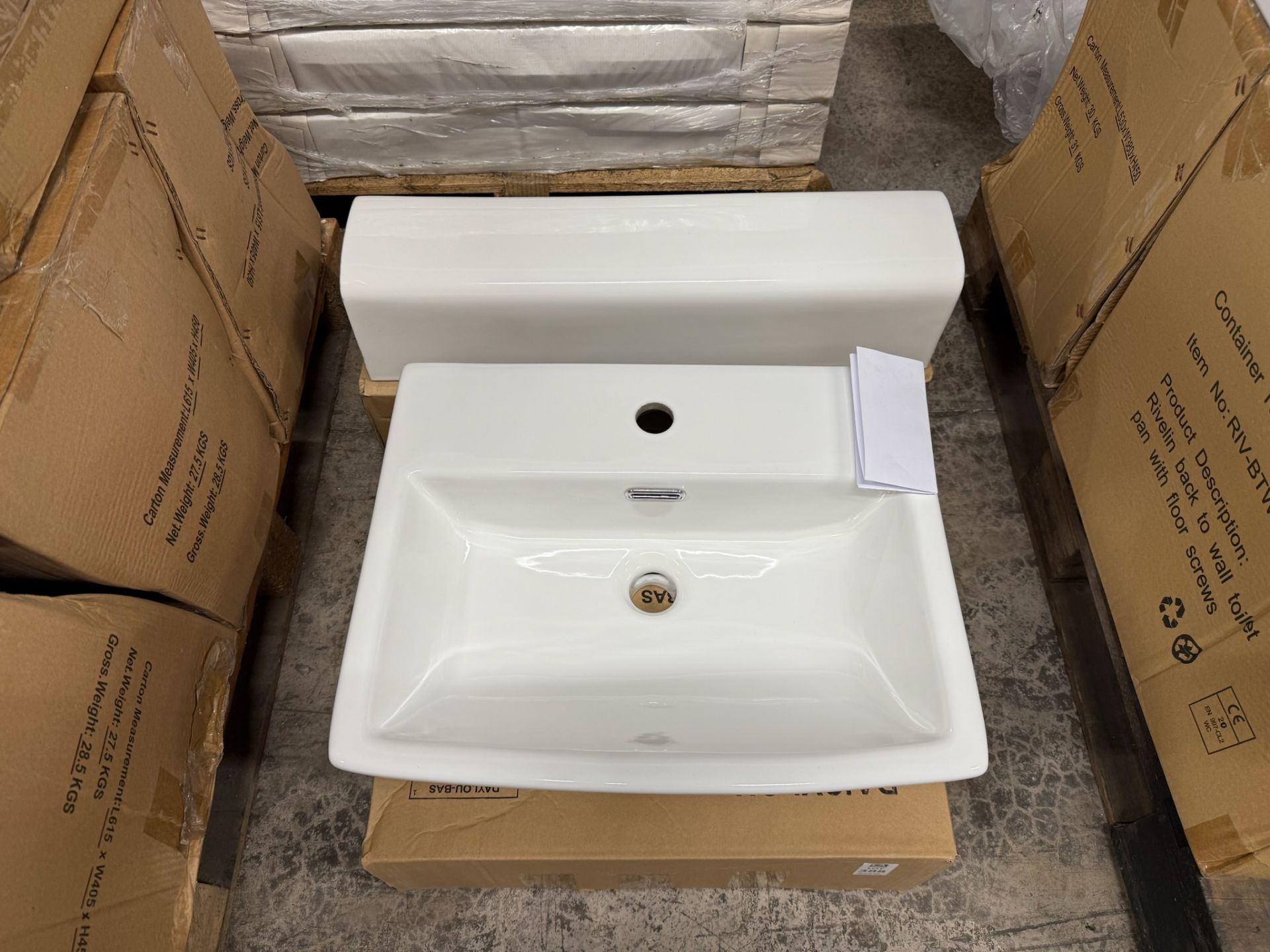 DAISY-LOU 1 TAP HOLE BASIN AND PEDESTAL 520MM X 415MM X 825MM