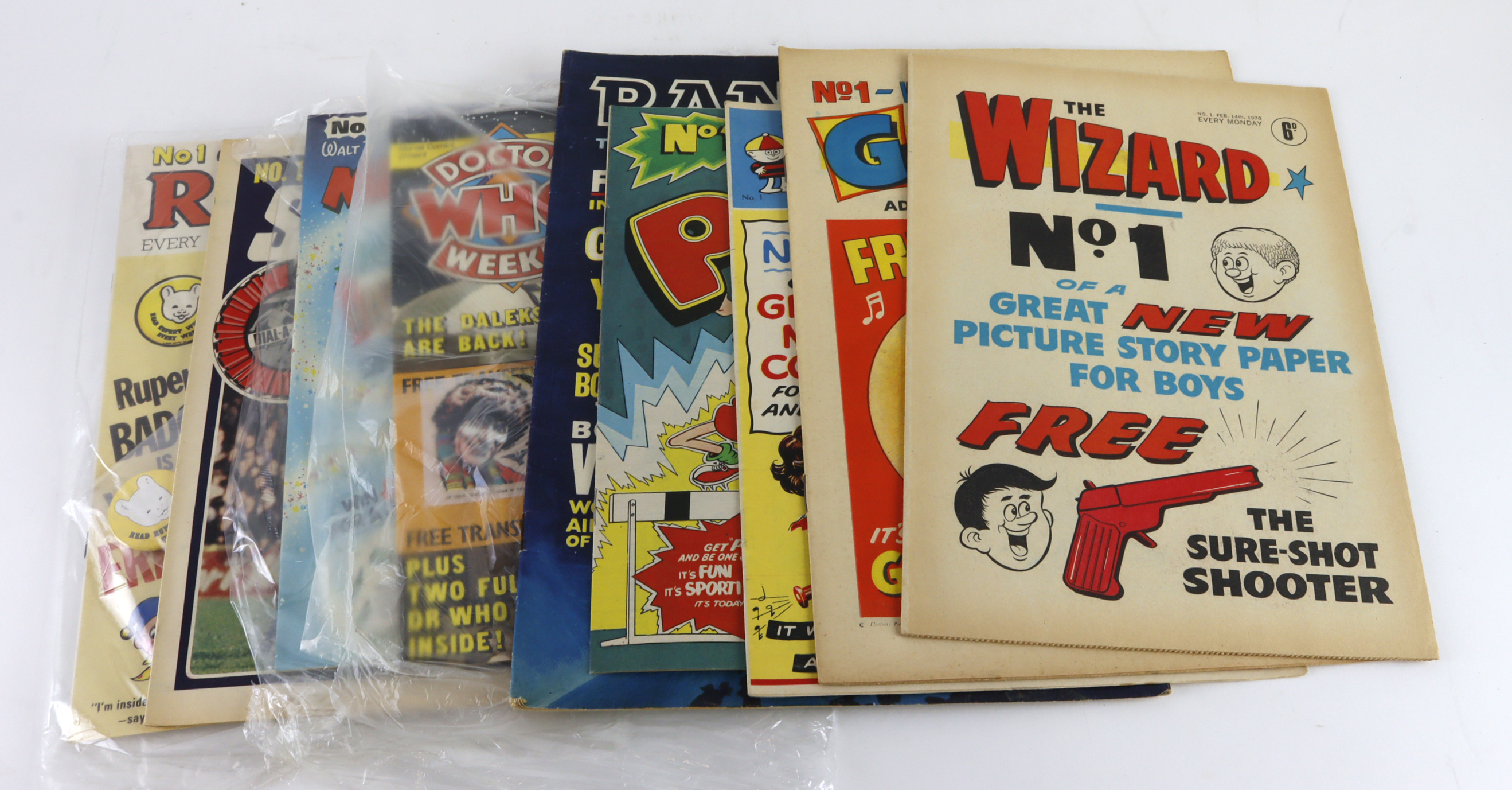 Comics. A collection of ten no. 1 comics, including Wizard (1970 ...