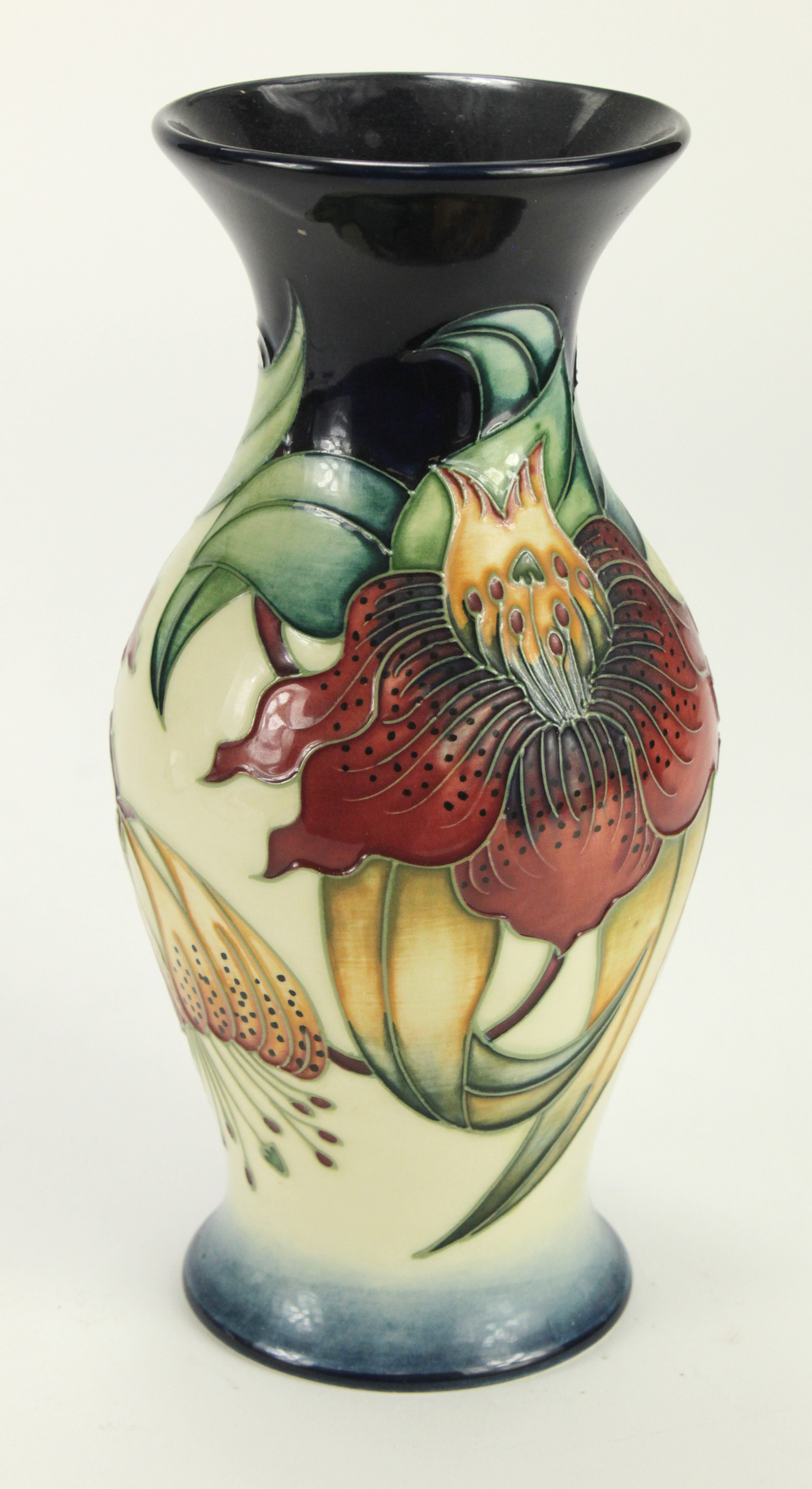 Moorcroft 'Anna Lily' pattern vase, dated 1998, makers marks to base ...