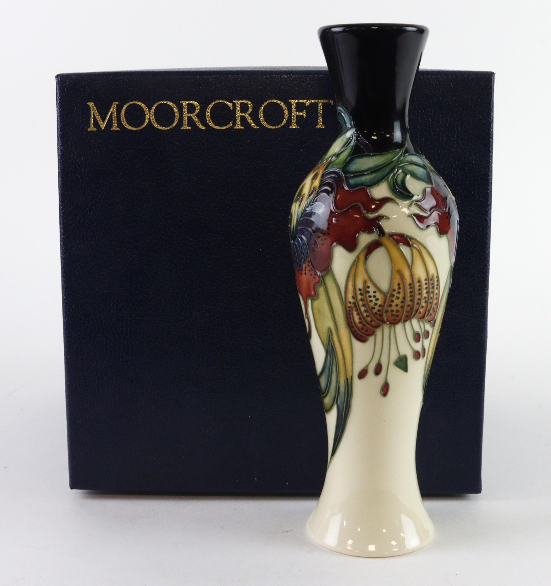 Moorcroft 'Anna Lily' pattern vase, dated 1998, makers marks to base ...