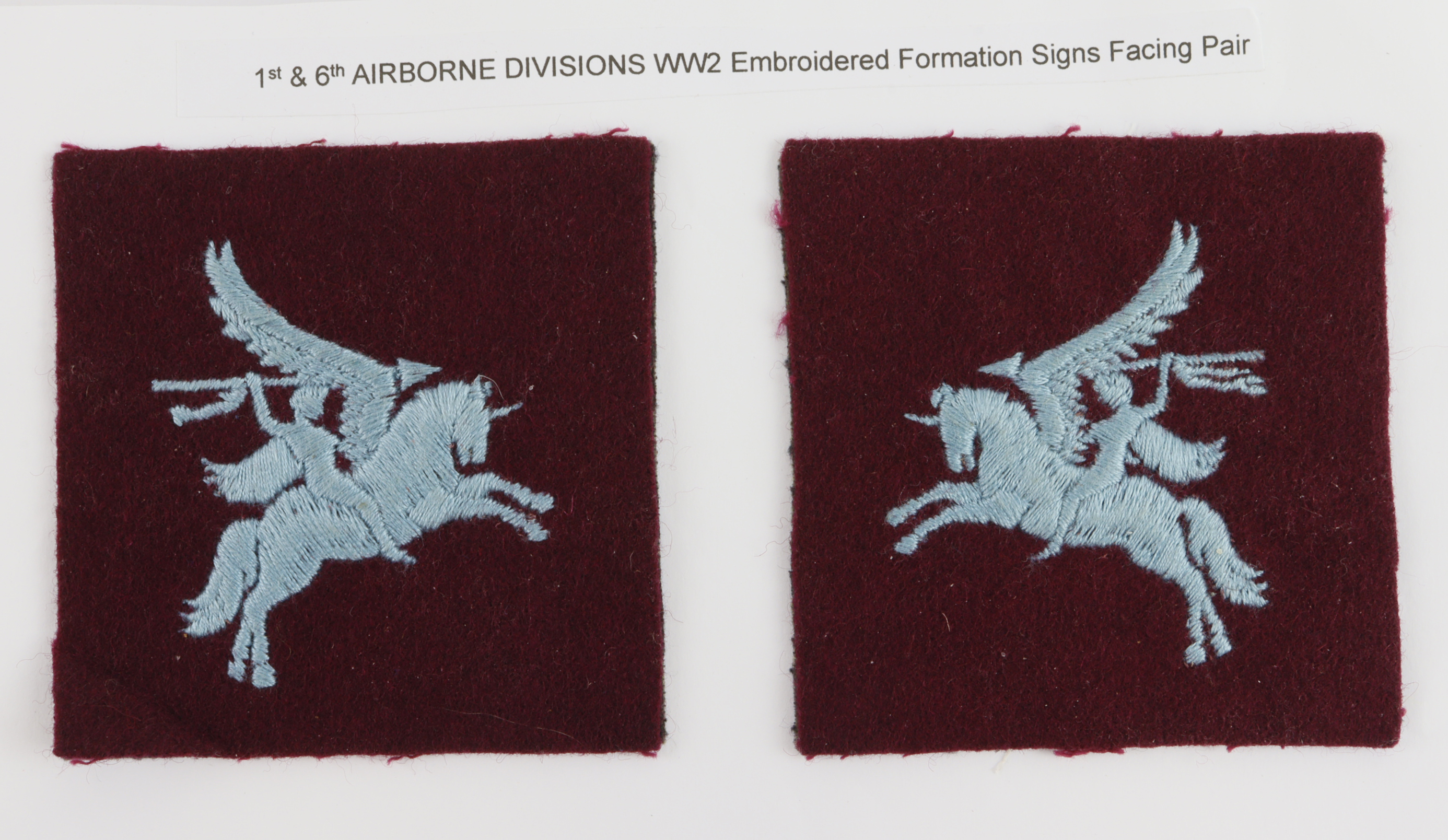 CLOTH BADGES: 1st & 6th AIRBORNE DIVISIONS WW2 Embroidered felt ...