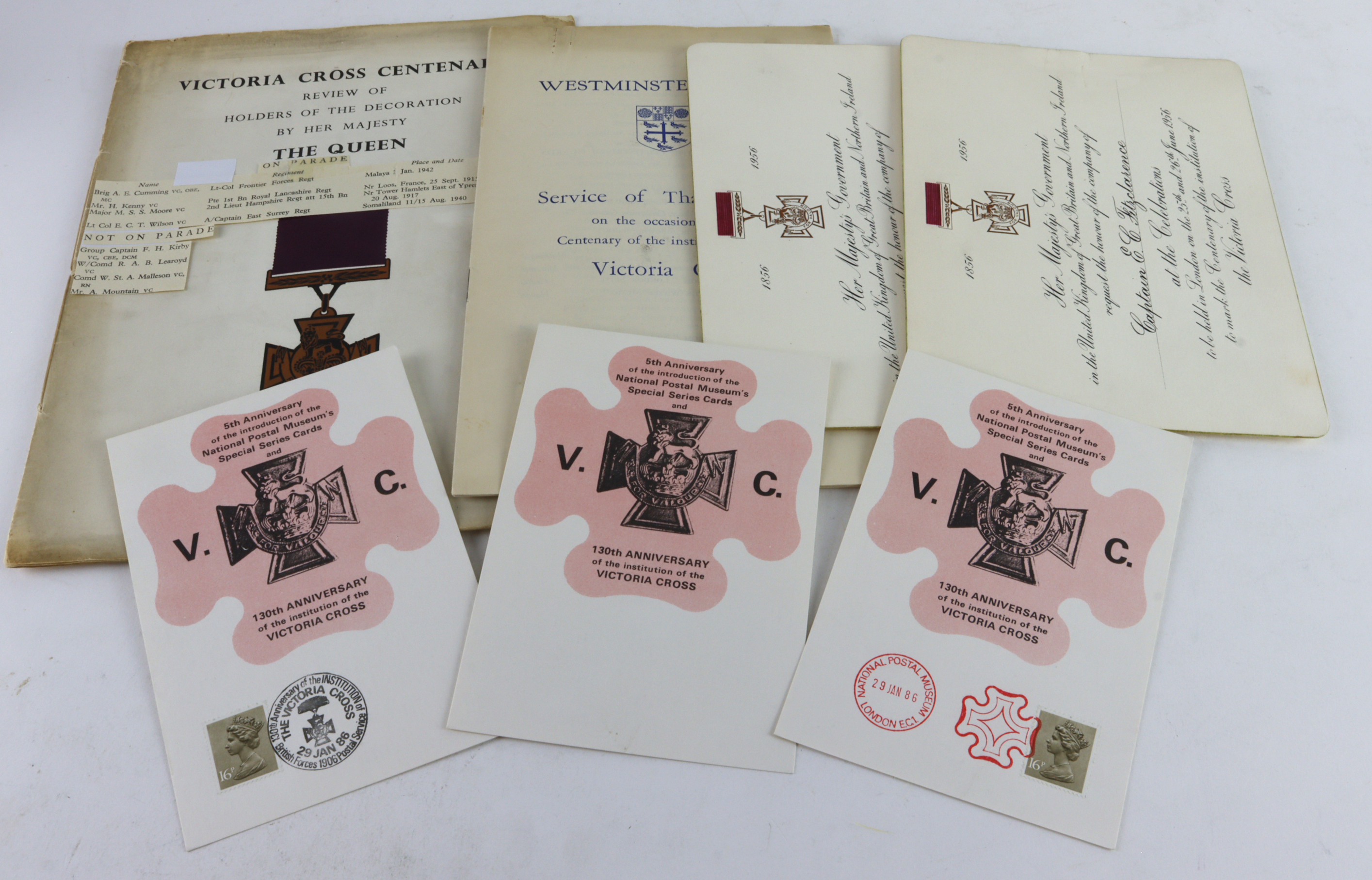 Victoria Cross interest - original items relating to the 1856-1956 VC ...
