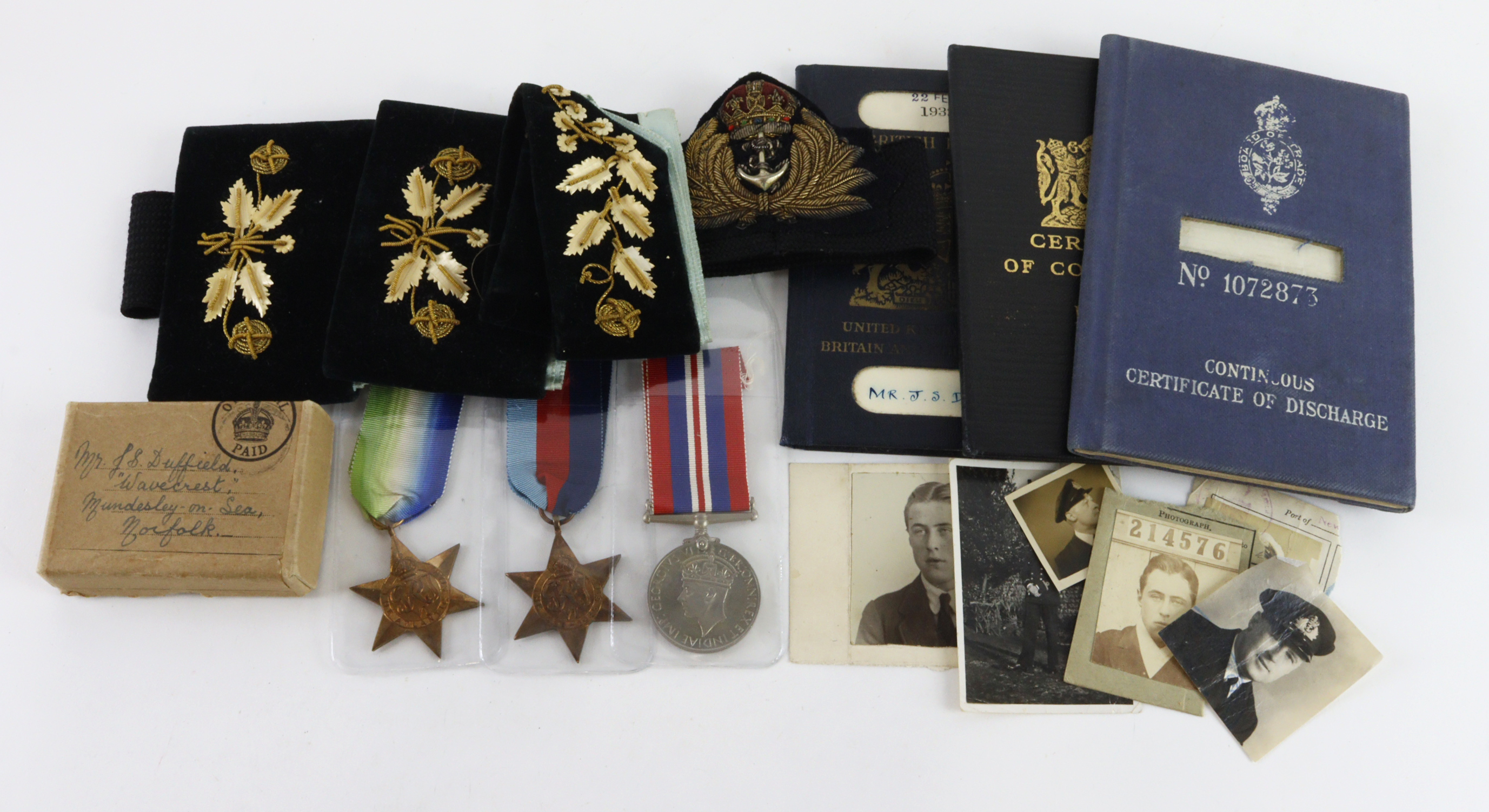 WW2 group for Lieut John Stanley Duffield RNR. 1939-45 Star, Atlantic ...