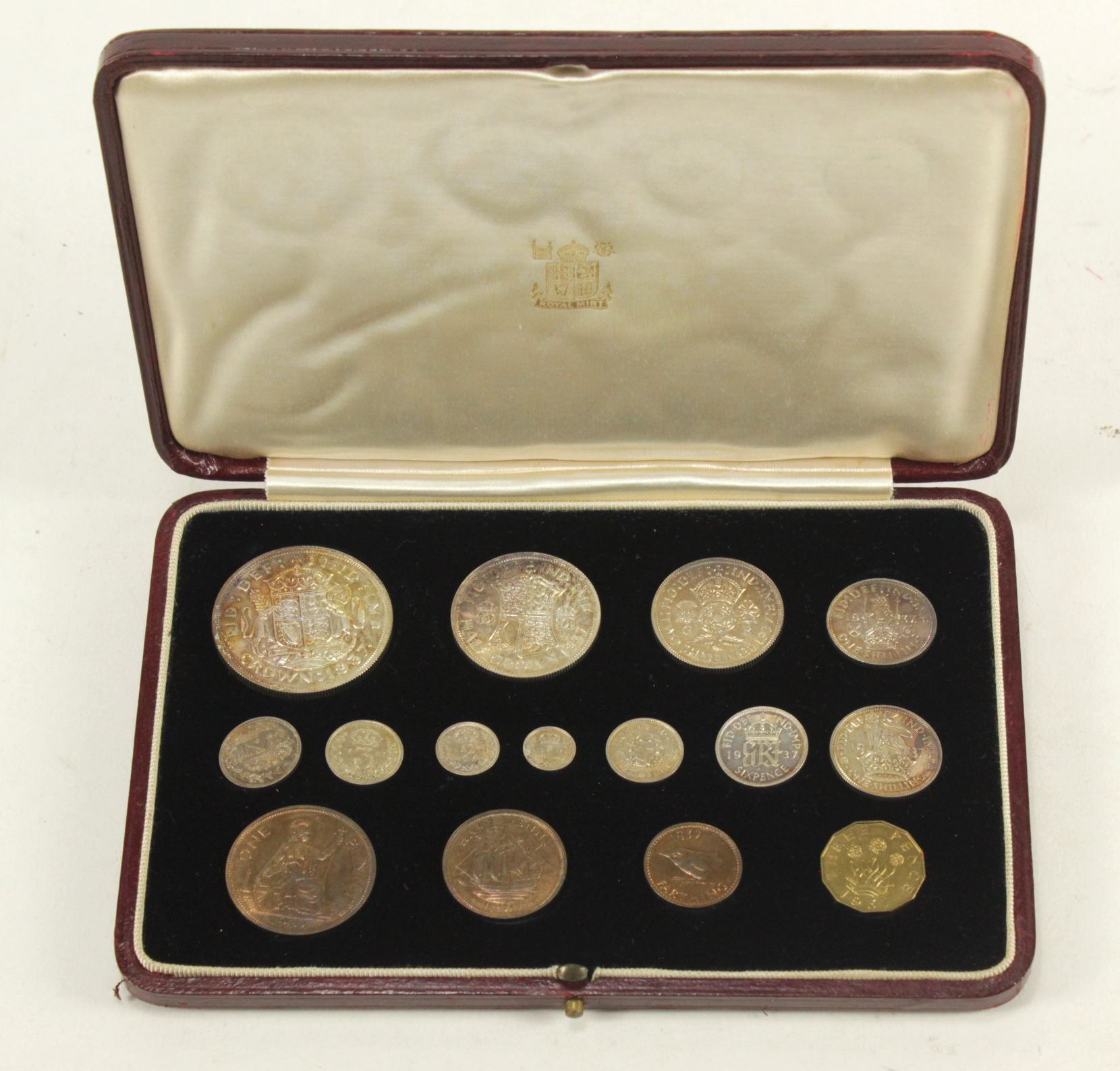 Proof Set 1937 (15 coins) Crown to Farthing including Maundy Set ...
