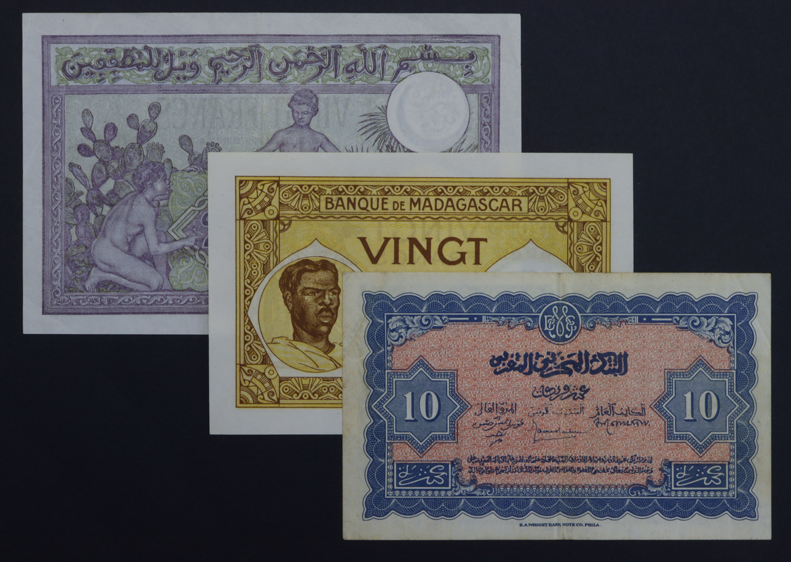 Africa (3), Algeria 20 Francs dated 22nd January 1942, serial N.3631 ...