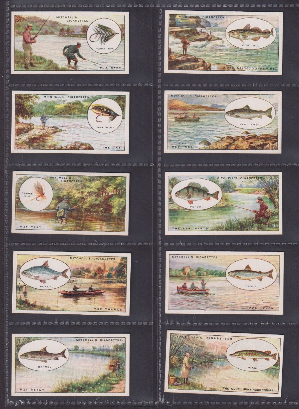 Cigarette cards, Mitchell's Angling (set 25 cards) (gen gd/vg)