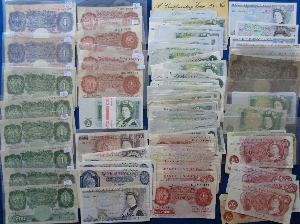 Bank Notes, British, a collection of 200+ notes to comprise 2 x £10, 8 ...