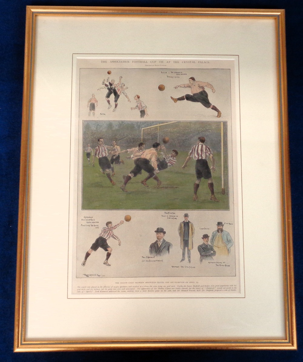 Football engraving, Sheffield United v Southampton, FA Cup Final, 19 ...