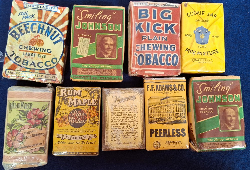 Tobacco packets, 31 live packets mostly USA issues, some still with ...