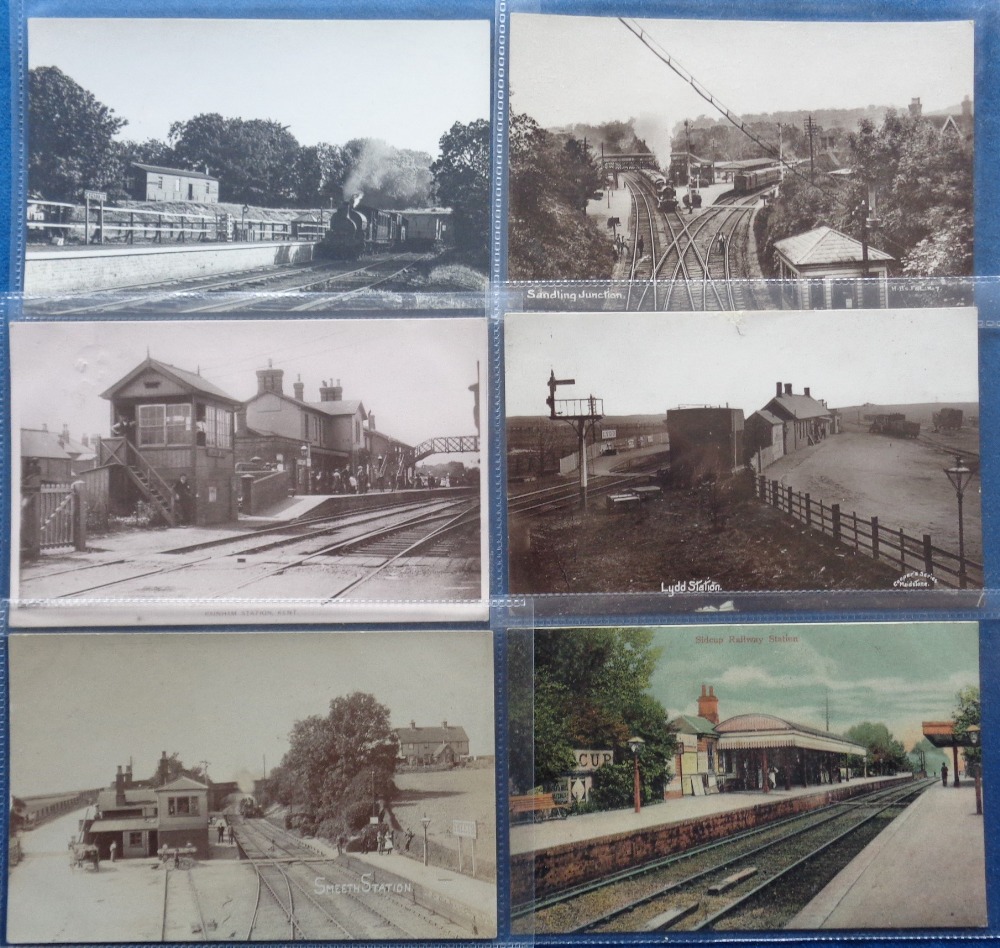 Postcards, Railway Stations, a selection of 6 cards of station interior ...